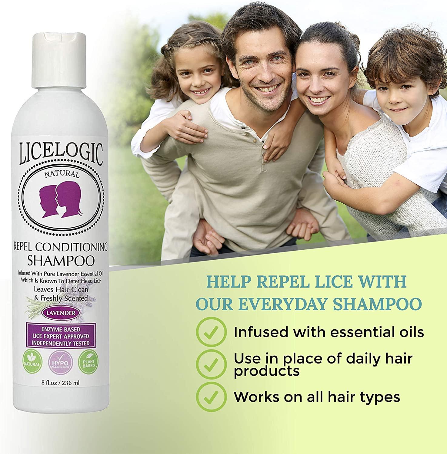 LiceLogic Natural LICEZYME Head Lice Prevention Shampoo - Non Toxic ...