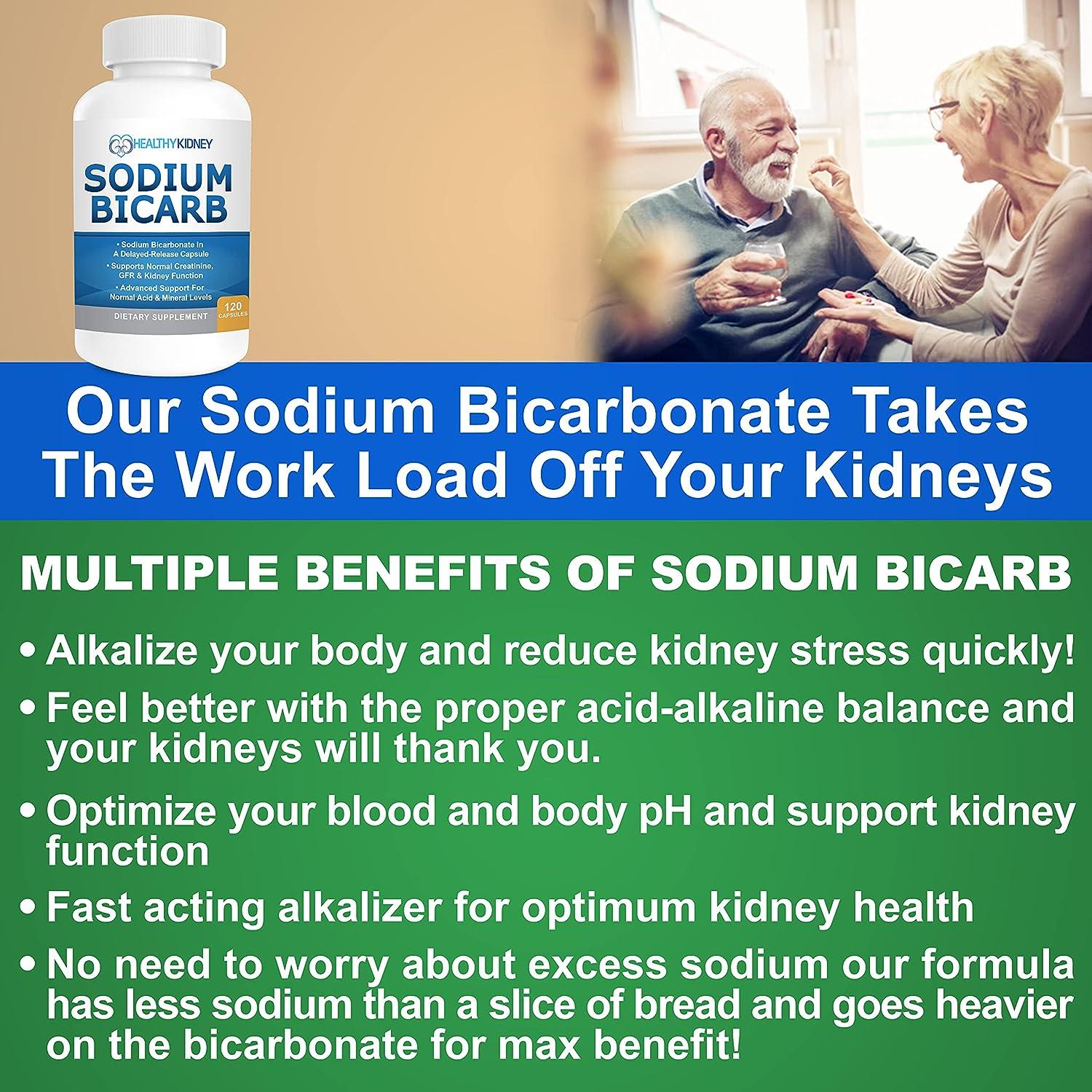 Kidney Support: Sodium Bicarbonate 650mg Delayed Release Capsules - 120 ...