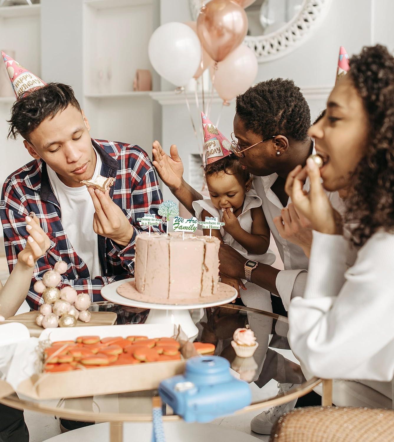 24pcs Family Reunion Cupcake Topper Family Tree Photo Booth Props ...