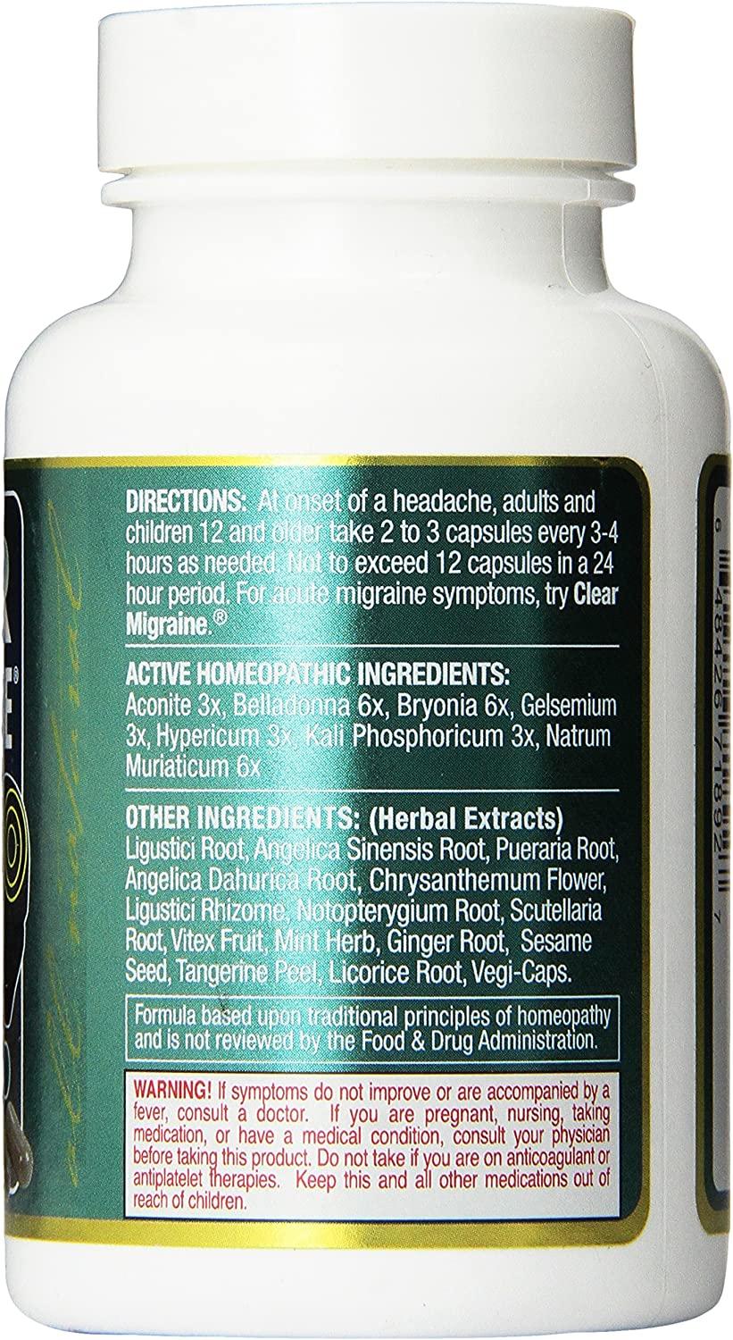 Clear Products Homeopathic Headache Formula - 60 Count for Natural ...