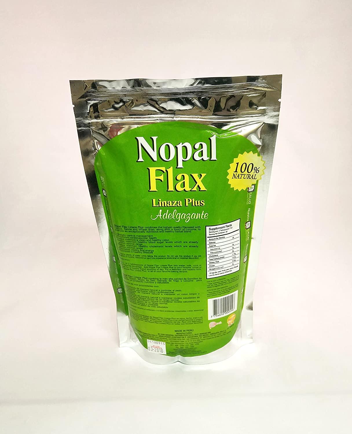 Nuestra Salud Nopal Flax Seed Original Meal Plus - 1lb/454g - 100% ...