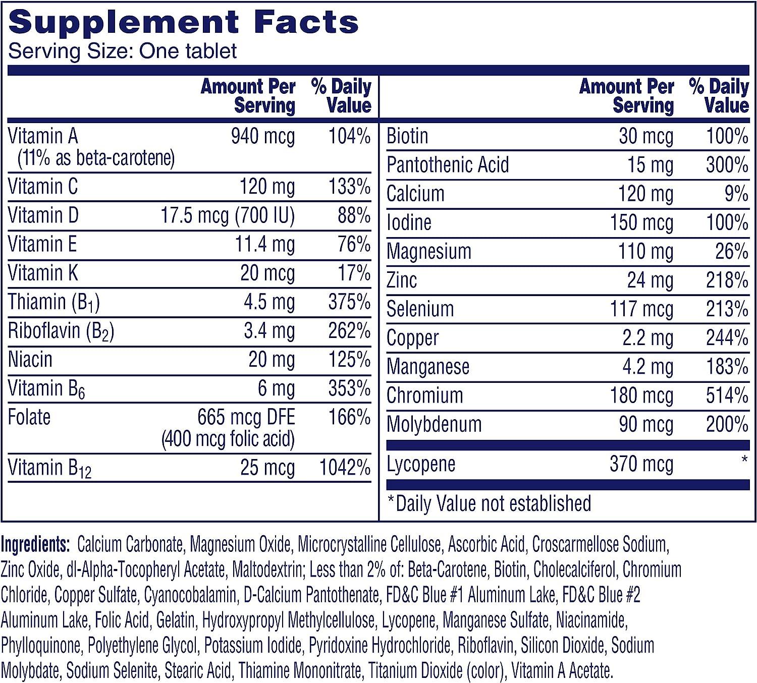 One A Day Men's 50+ Healthy Advantage Multivitamin Supplement - 200 ...