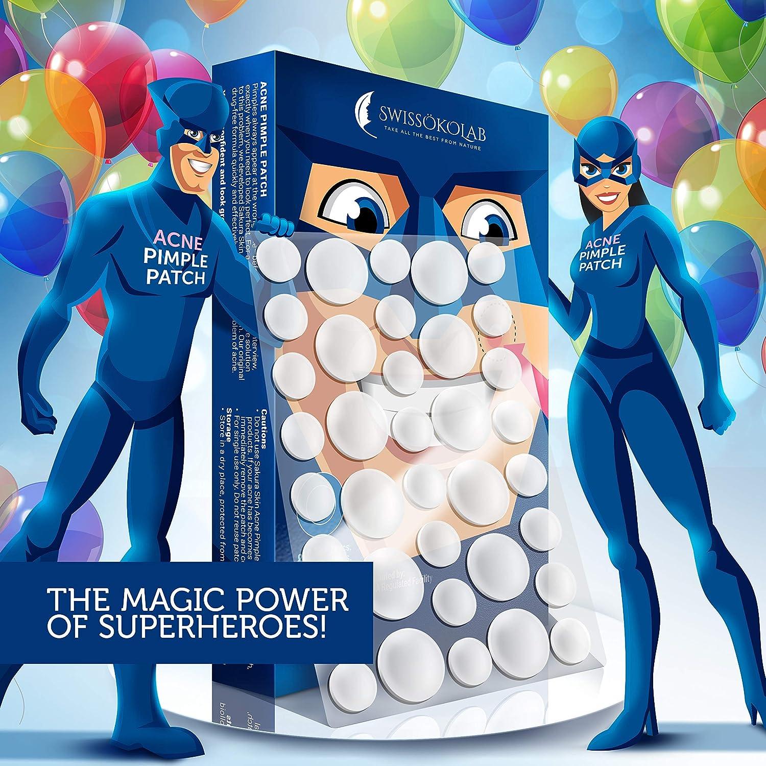 SWISS KOLAB Acne Patch - 144 Hydrocolloid Pimple Stickers for Blemish ...