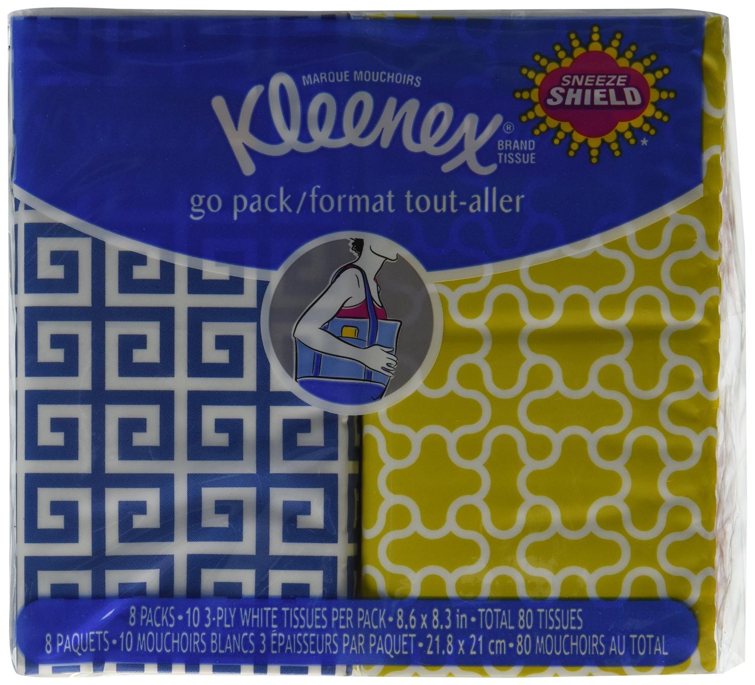 Kleenex 3-Ply Pocket Packs Facial Tissues - 48 Packs x 10 Tissues ...