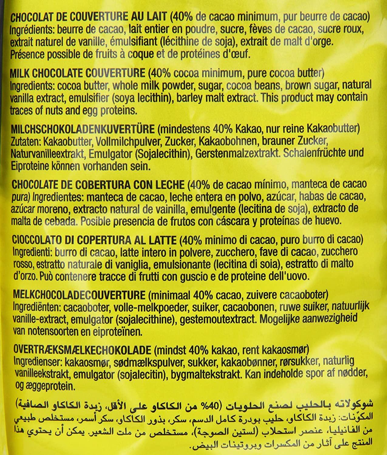 Valrhona Milk Chocolate Couverture Baking Discs 40 Jivara Lactee - 6.6 ...