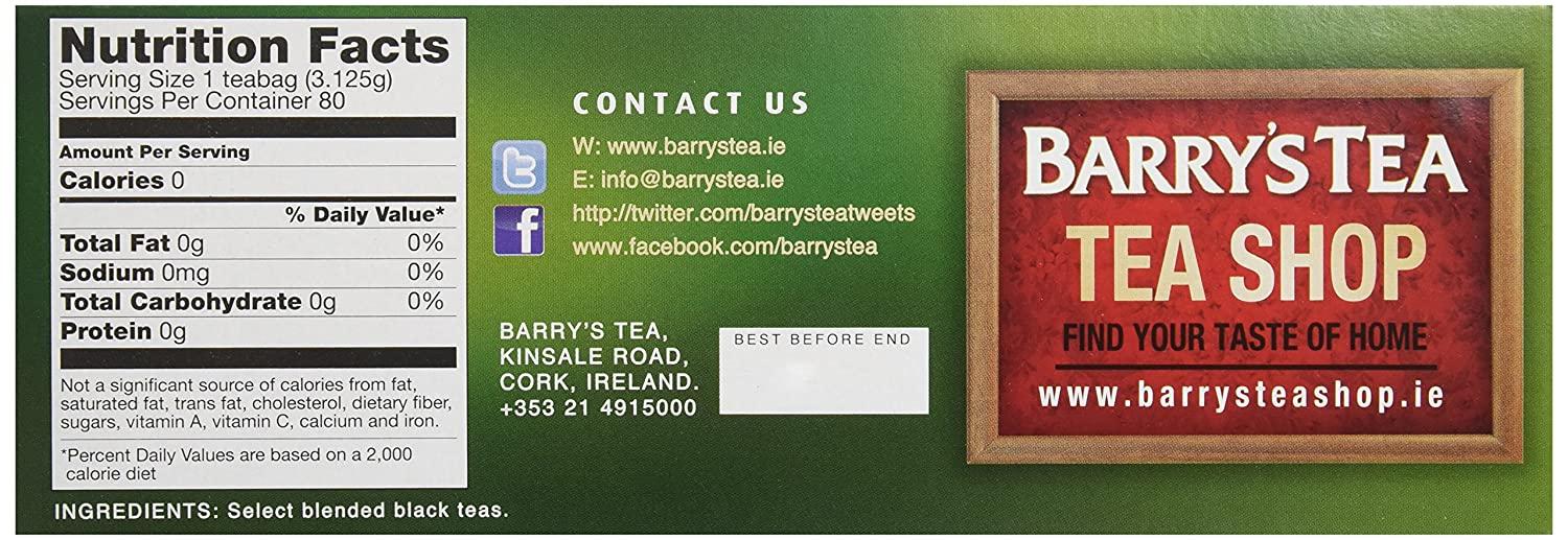 Barrys Tea Irish Breakfast Tea Bags - 80 Count Pack | Buy Now with ...