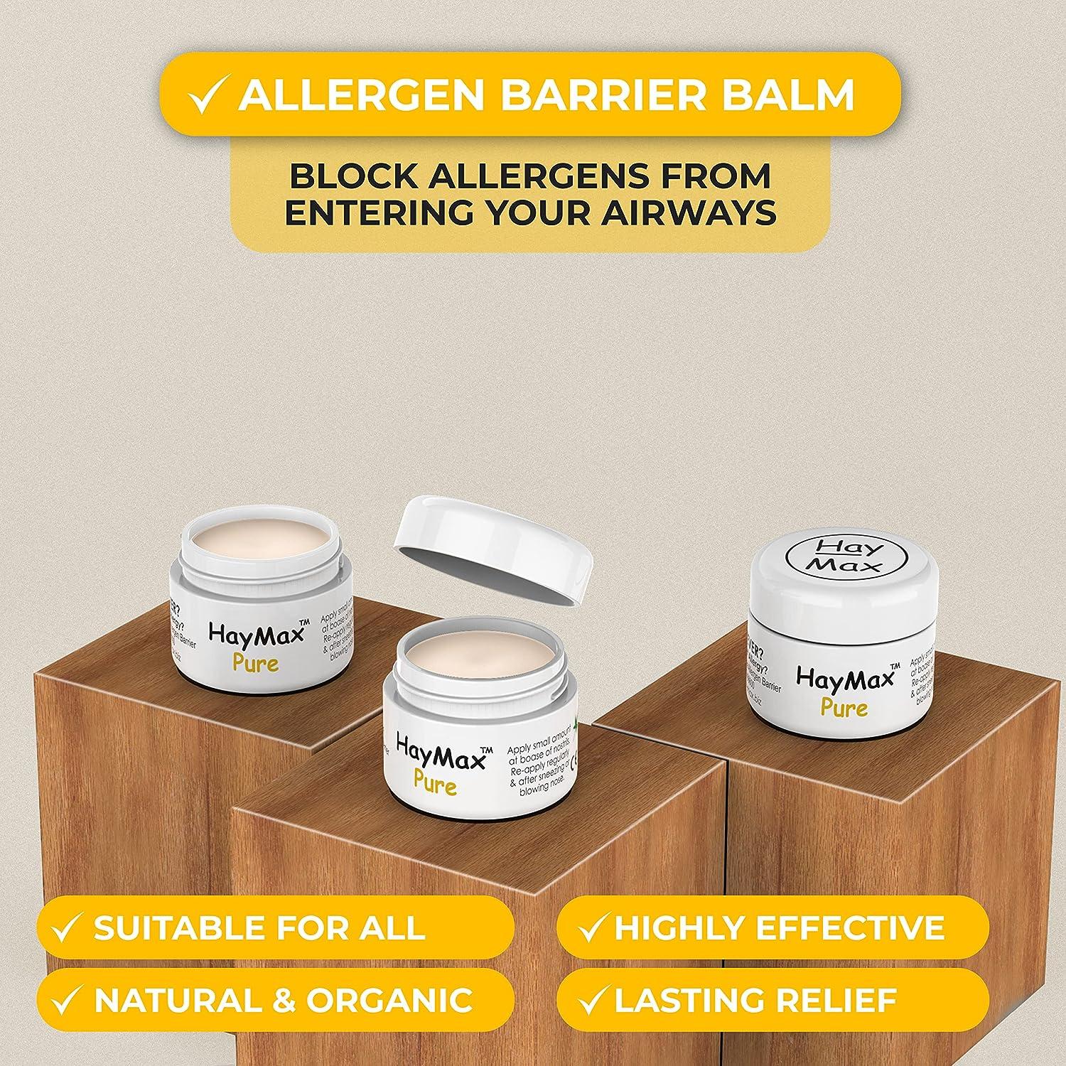 HayMax Allergen Barrier Balm 5ml - Organic Non-Drowsy Relief for Hay ...
