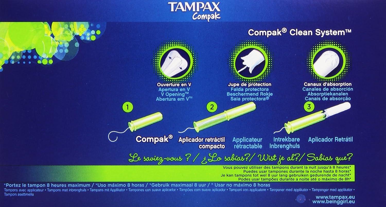 Tampax Compak Tampons with Plastic Applicator - 36 Pieces | Buy ...