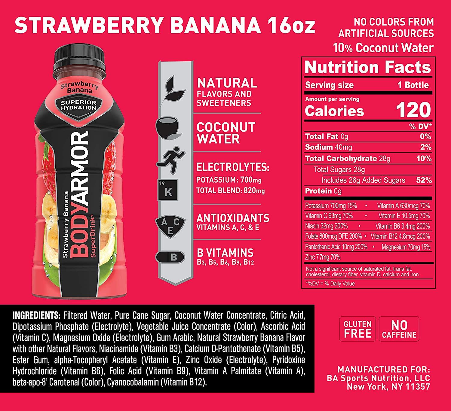 BODYARMOR Sports Drink Sports Beverage Strawberry Banana Natural ...