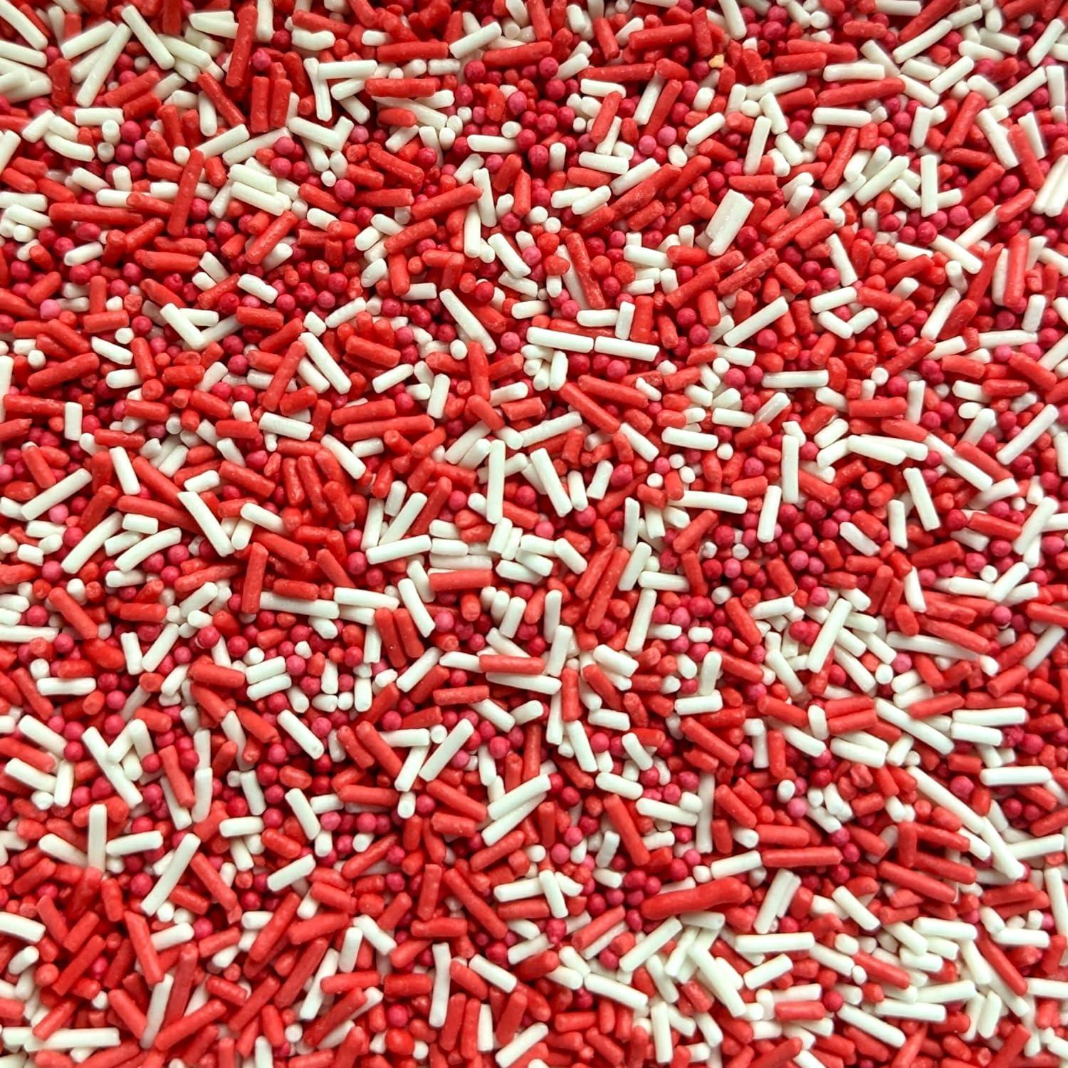 Red & White Mixed Sprinkles - 35g of Mixed Cake Sprinkles Cupcake ...
