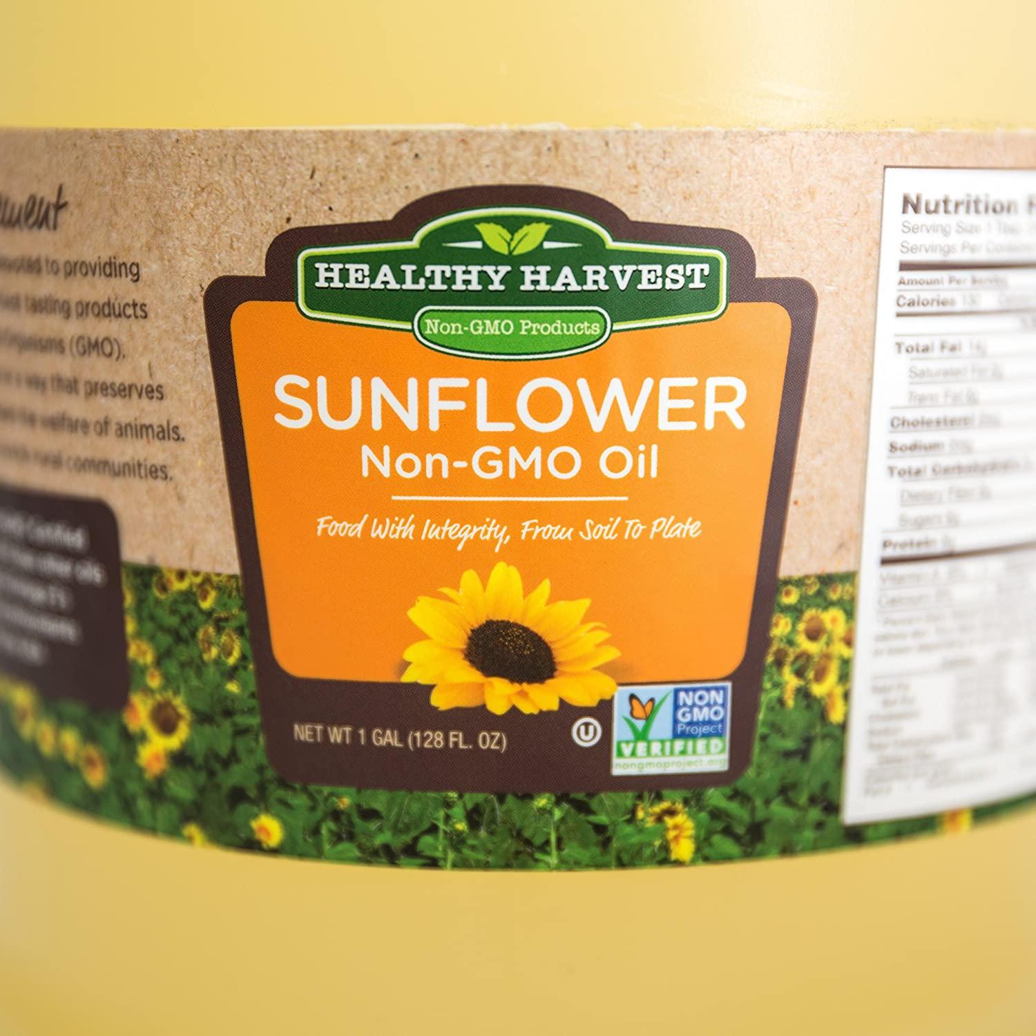 Healthy Harvest Non-GMO Sunflower Oil - 1 Gallon - Ideal Cooking Oil ...