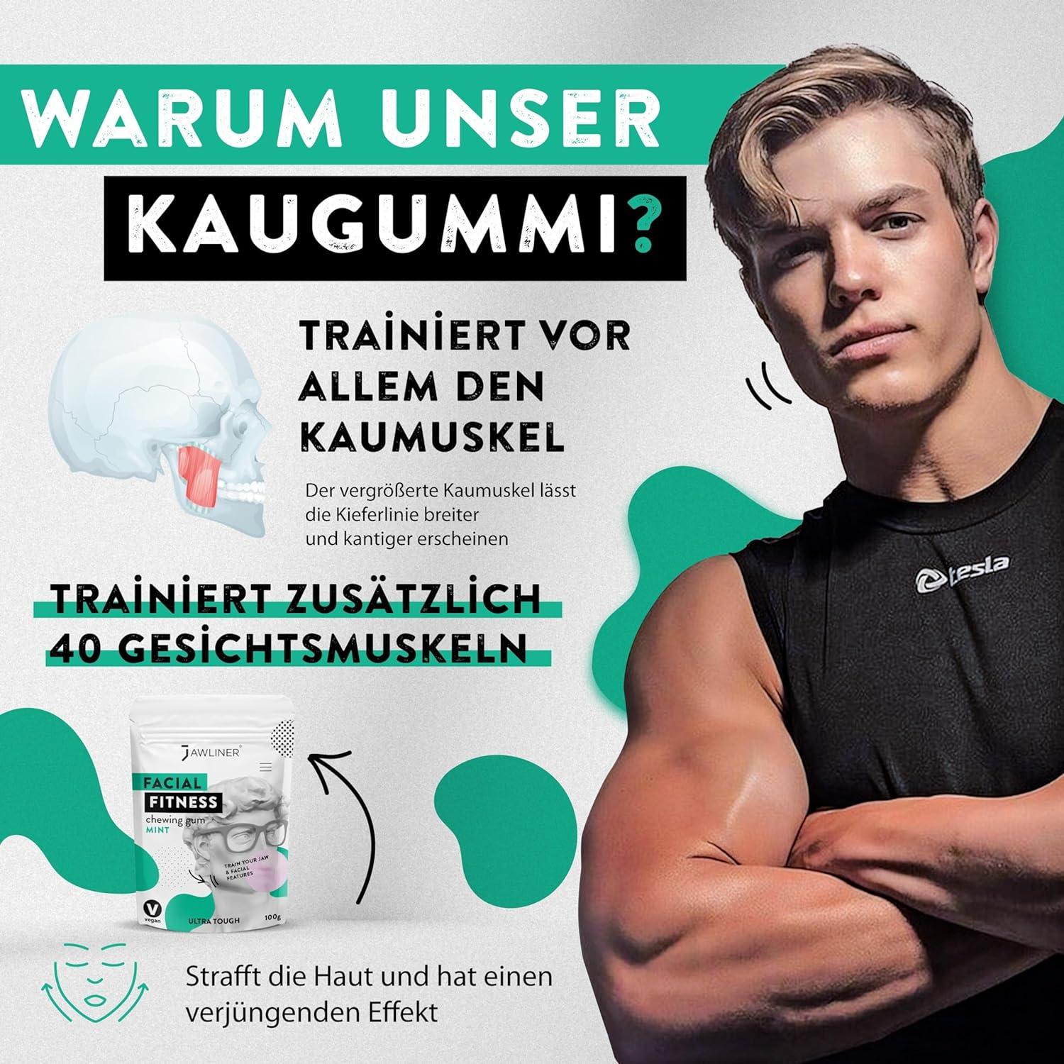 Buy Jawliner Fitness Chewing Gum - Mint Mewing Gum for Defined Jawline ...