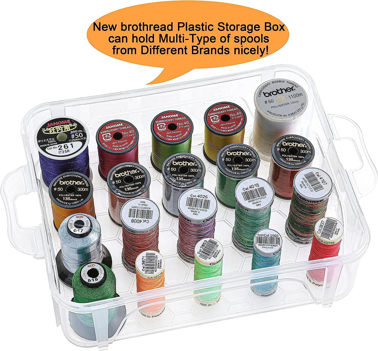 4-Layer Stackable Clear Storage Box for 80 Spools of Embroidery ...