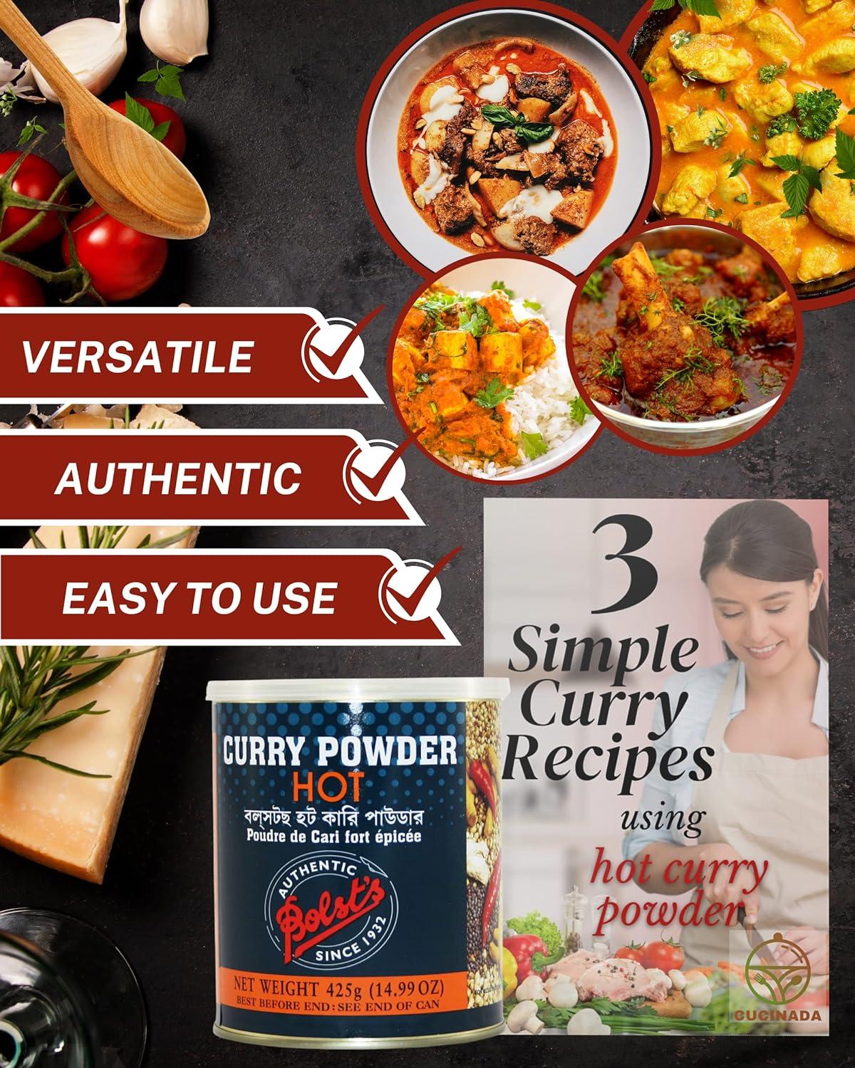 Bolst's Hot Curry Powder Tin (2 x 425g) with Recipe Leaflet - Perfect ...