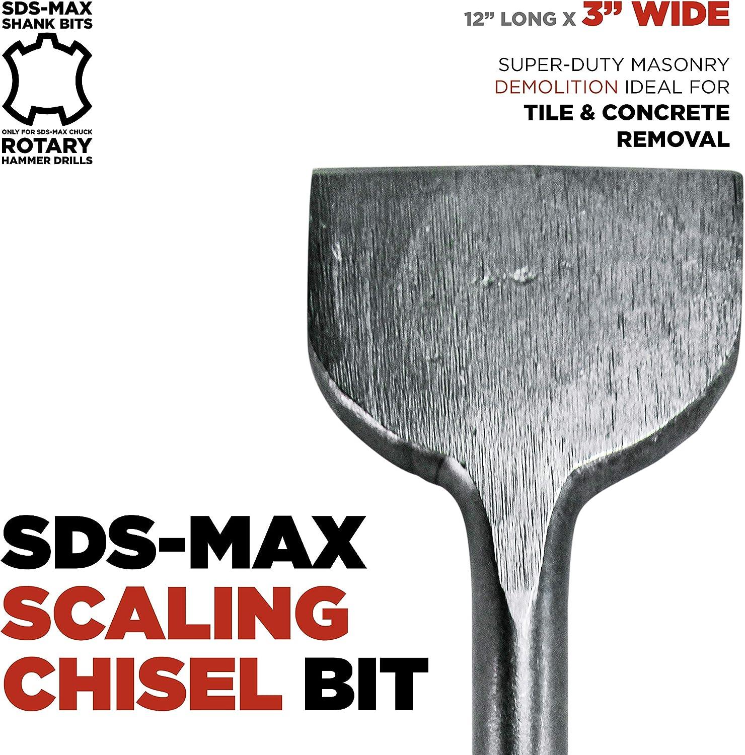 Makita 1 Piece - SDS-Max 3 Scaling Chisel Bit For SDS Max Rotary Hammers - Easy Removal of Tile ...