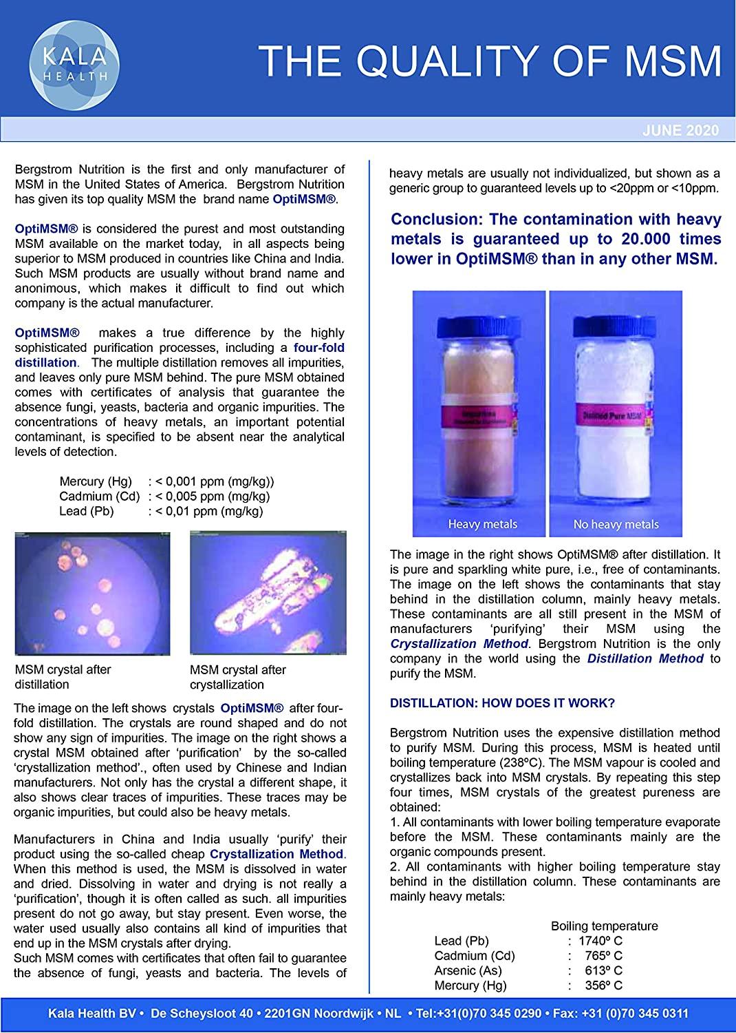 Kala Health OptiMSM Pure Methylsulfonylmethane MSM Supplement Powder ...