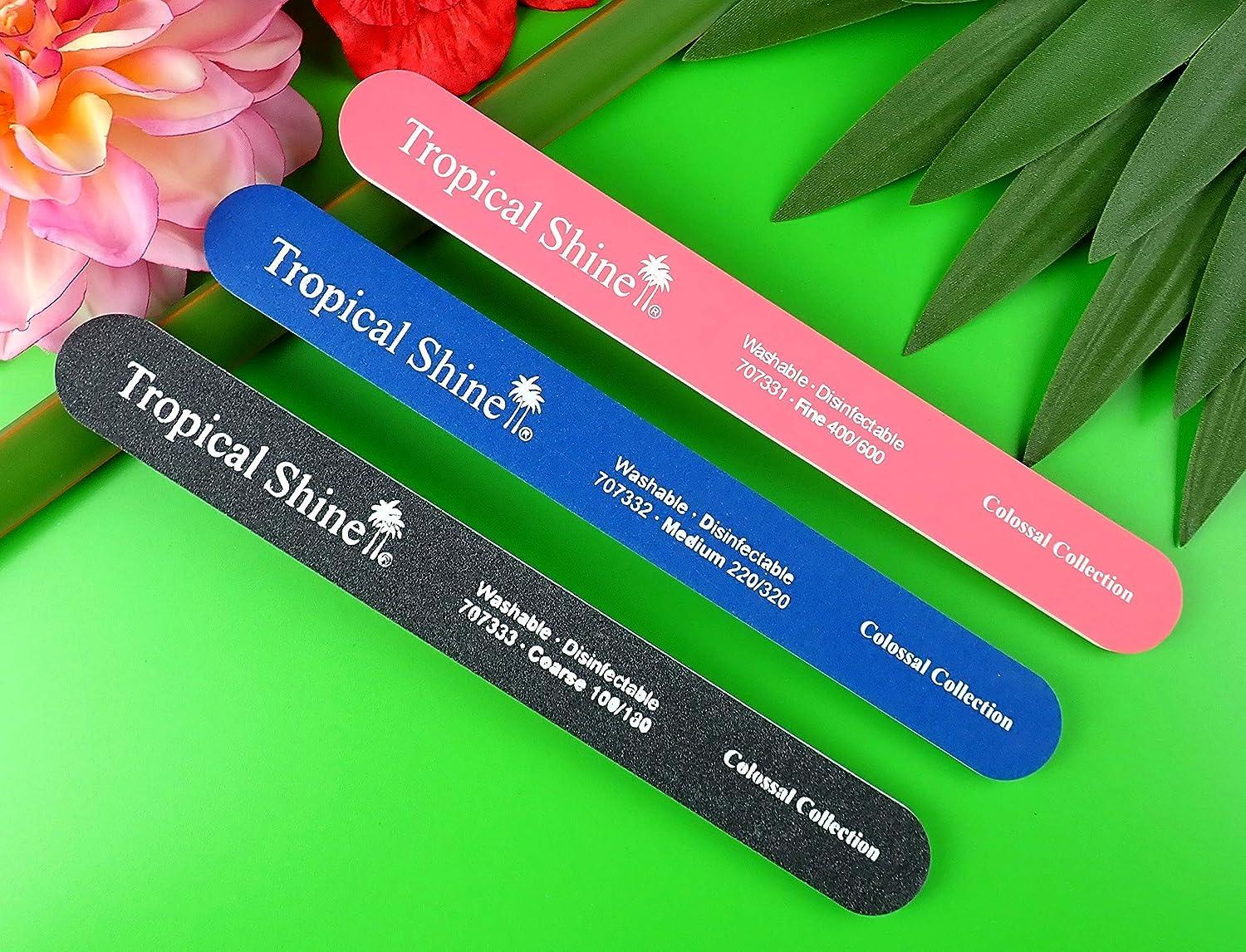 Tropical Shine 8.5 Nail Files for Natural & Acrylic Nails - 3 Pack ...