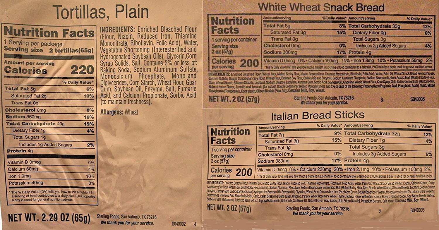 MRE Bread Combo - 12 Pack | Convenient and Long-lasting Survival Food ...