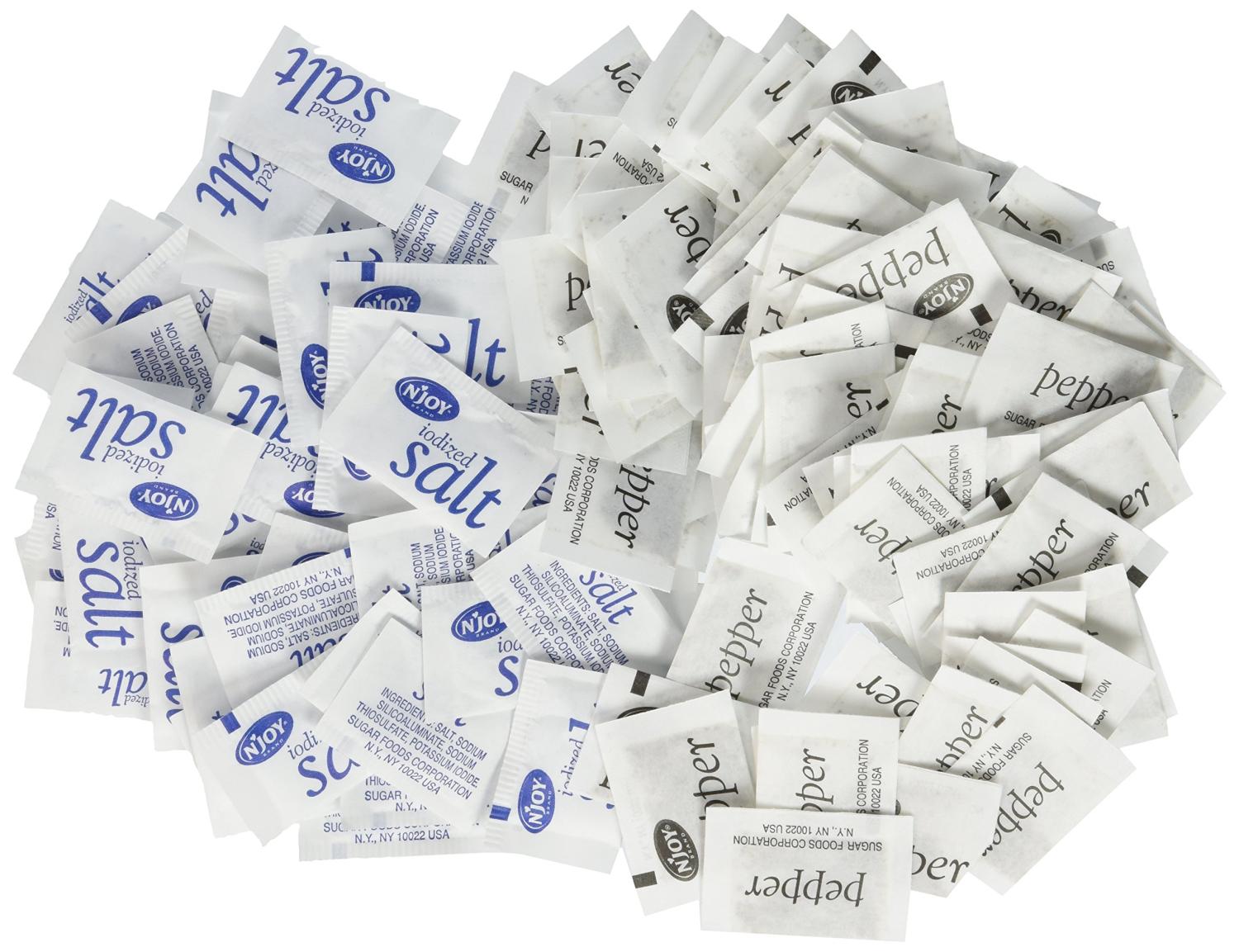 white salt packet