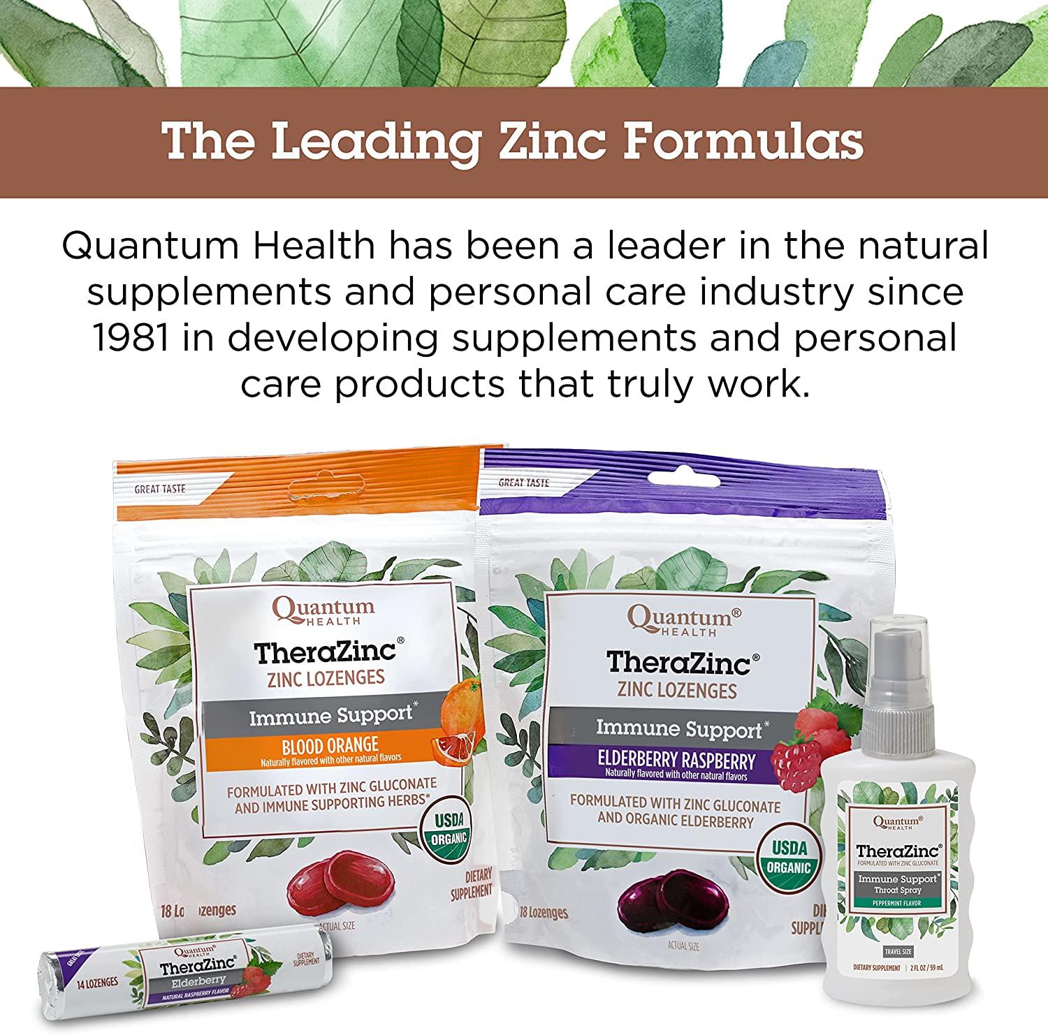 Quantum Health TheraZinc Zinc Lozenges - USDA Organic Blood Orange for ...