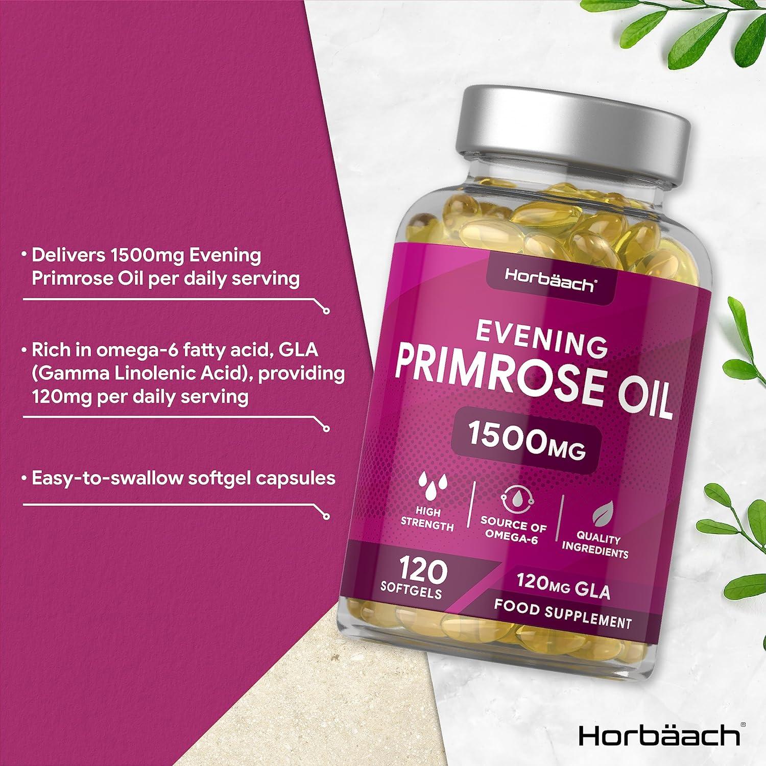 Evening Primrose Oil 1500mg | High Strength with Omega 6 & GLA | Cold ...