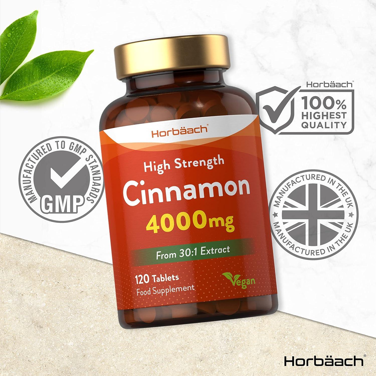 Cinnamon 4000mg High Strength Vegan Tablets for Blood Sugar ...