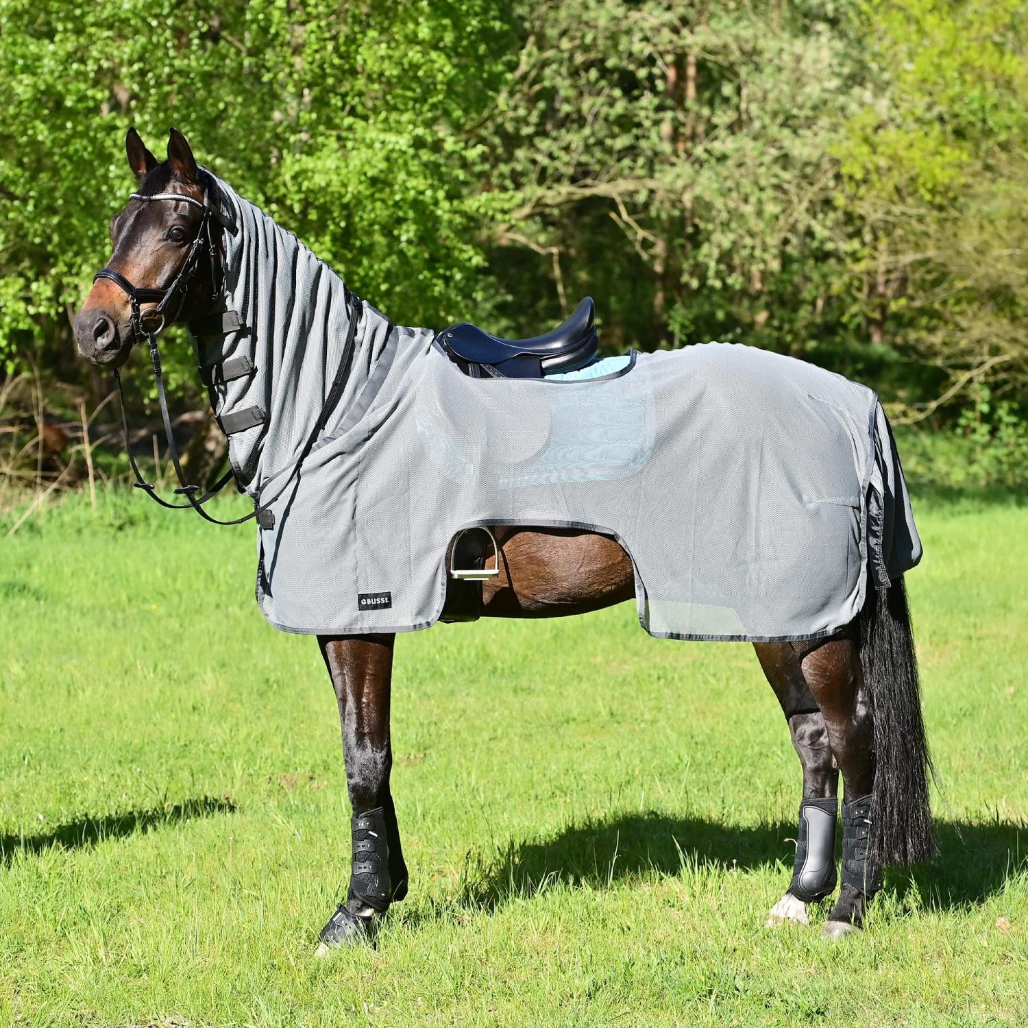 Busse Fly Riding Rug Moskito III Navy with Neck Part 165 Grey ...
