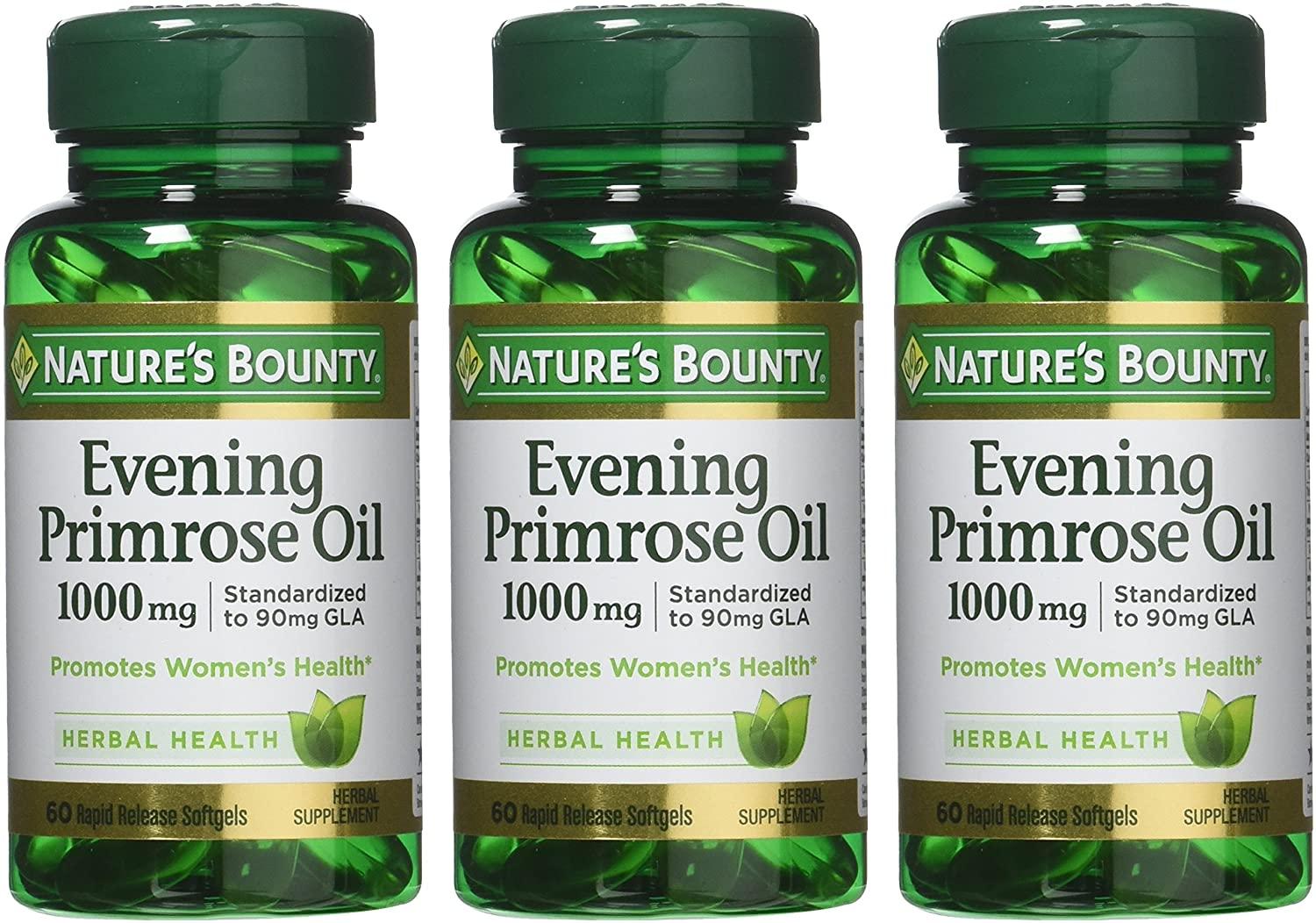 Nature's Bounty Evening Primrose Oil 1000mg - 180 Softgels (3 Pack ...
