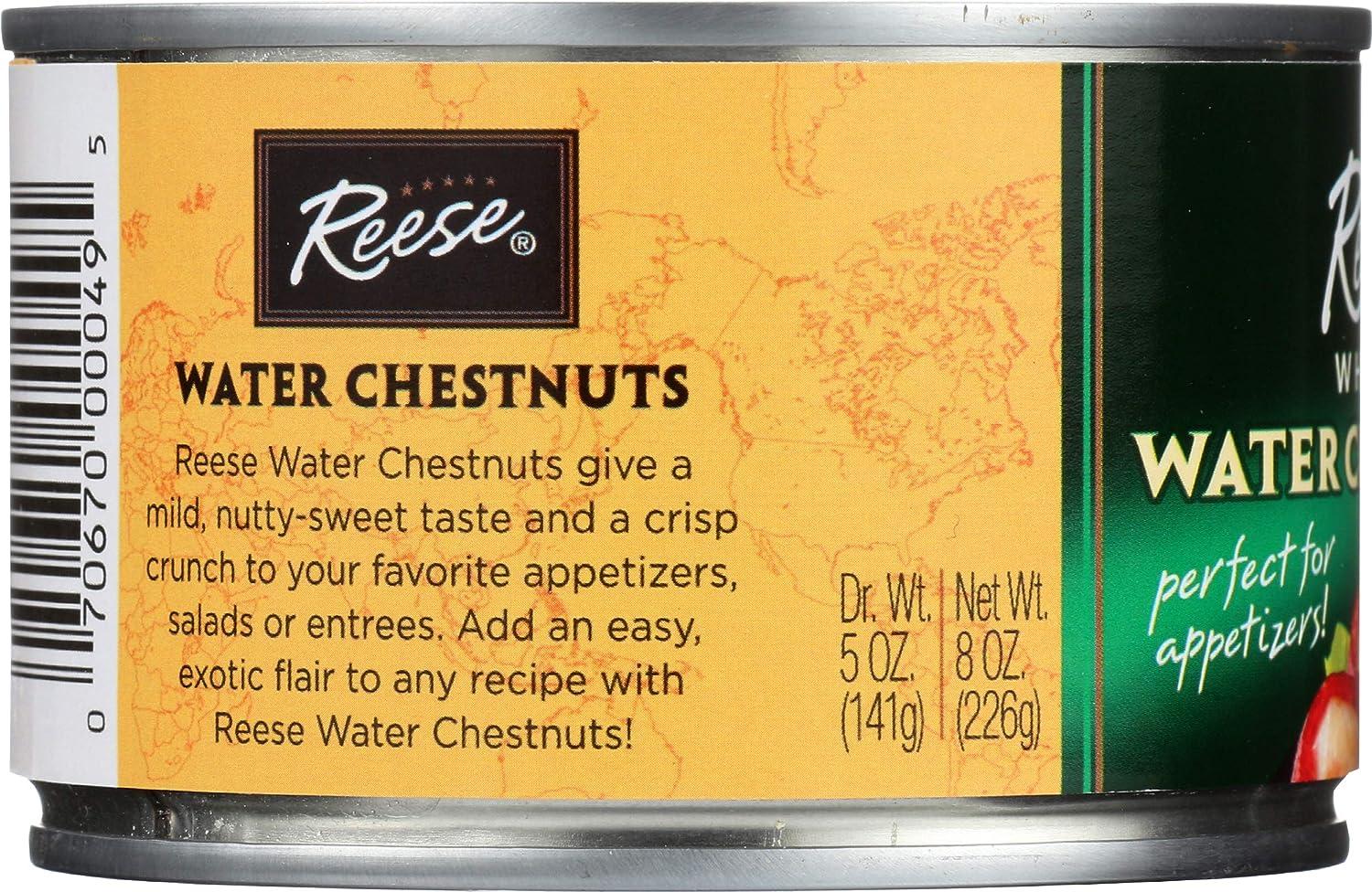 Reese Water Chestnuts Whole 8 oz - Case of 24 | Crunchy and Fresh | Buy ...