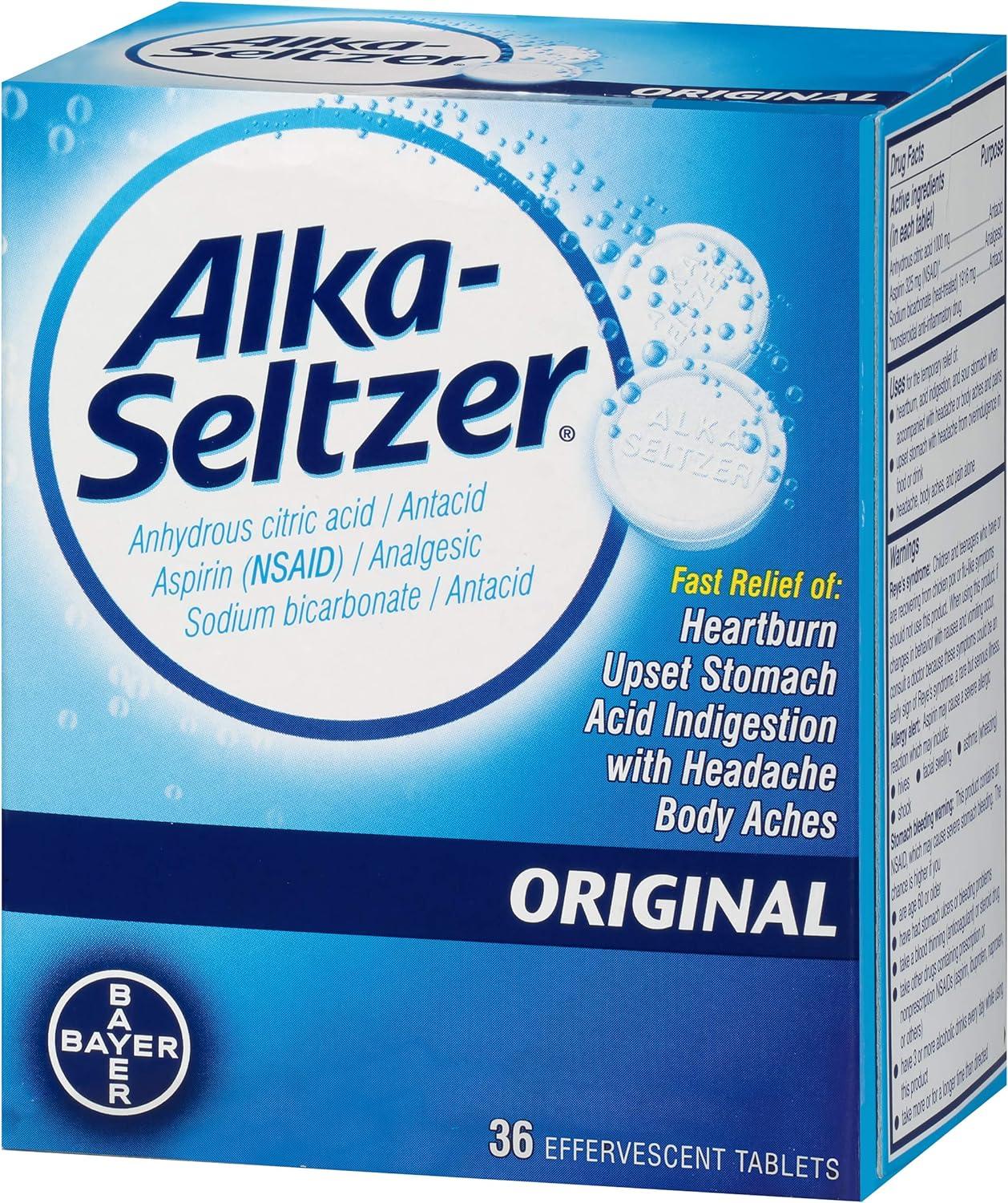 Alka-Seltzer Original Antacid Tablets - 36 Ea | Fast Relief with ...