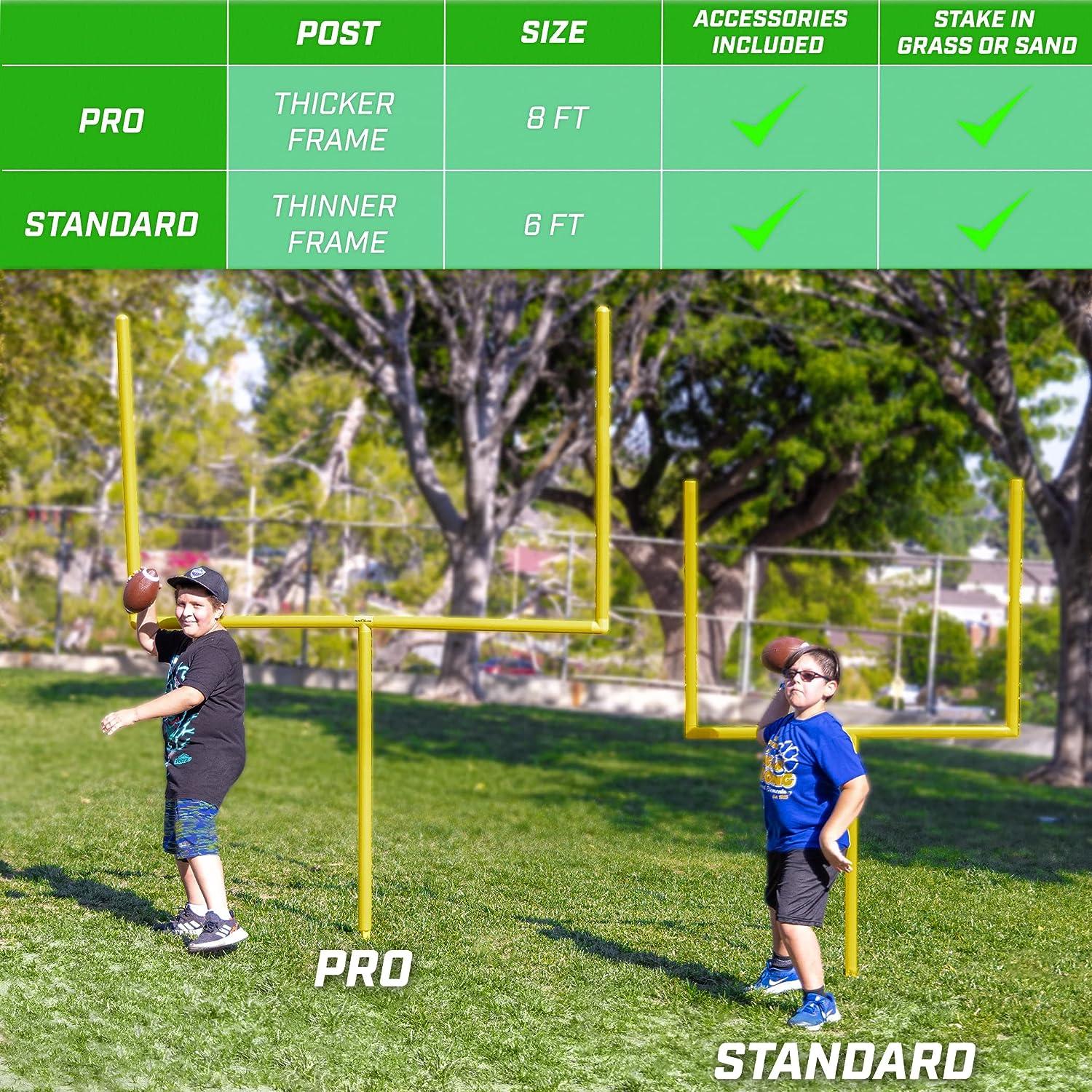 GoSports Football Field Goal Post Set with 2 Footballs and Kicking Tee ...