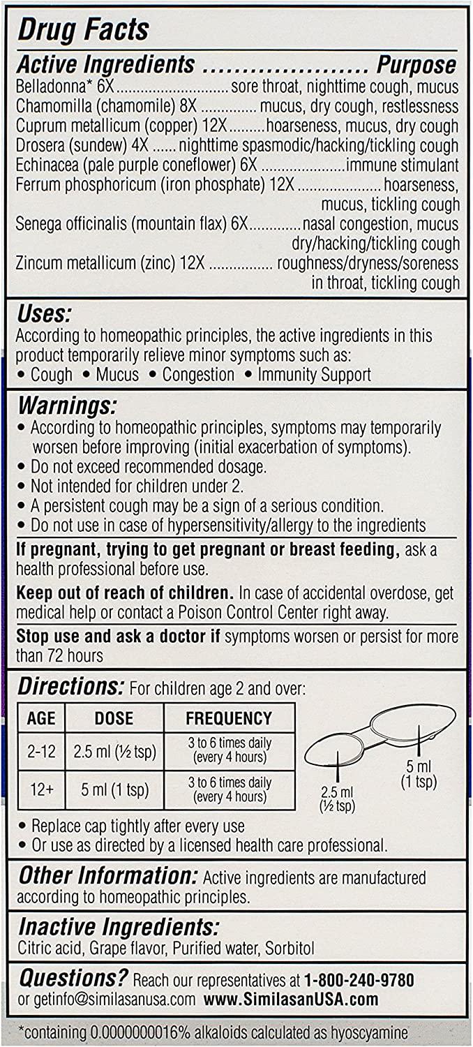 Similasan Kids Nighttime Cough & Cold Relief with Echinacea - Natural ...