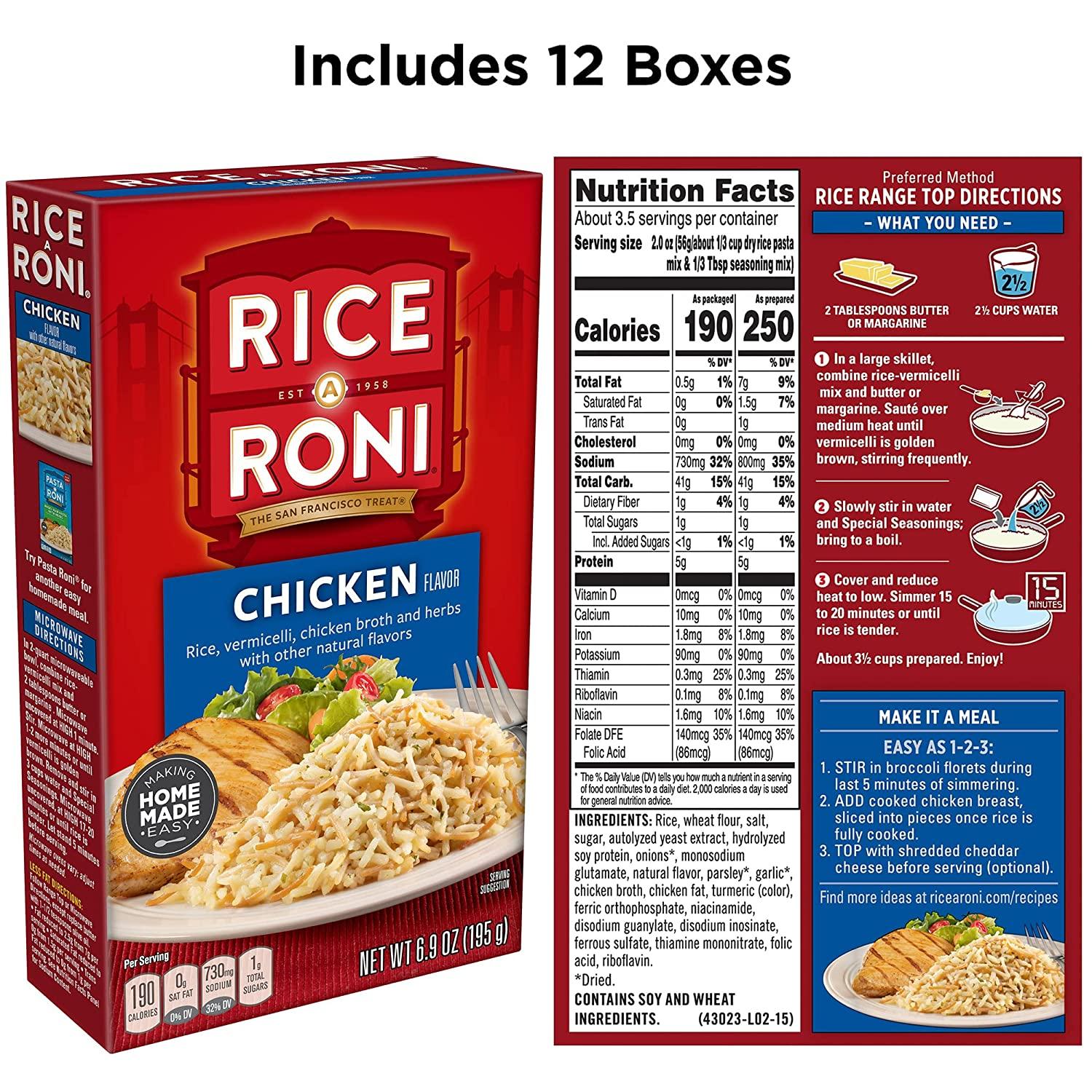 Quaker Rice-A-Roni Chicken Flavor 6.9oz Boxes (12 Pack) - Buy Online ...