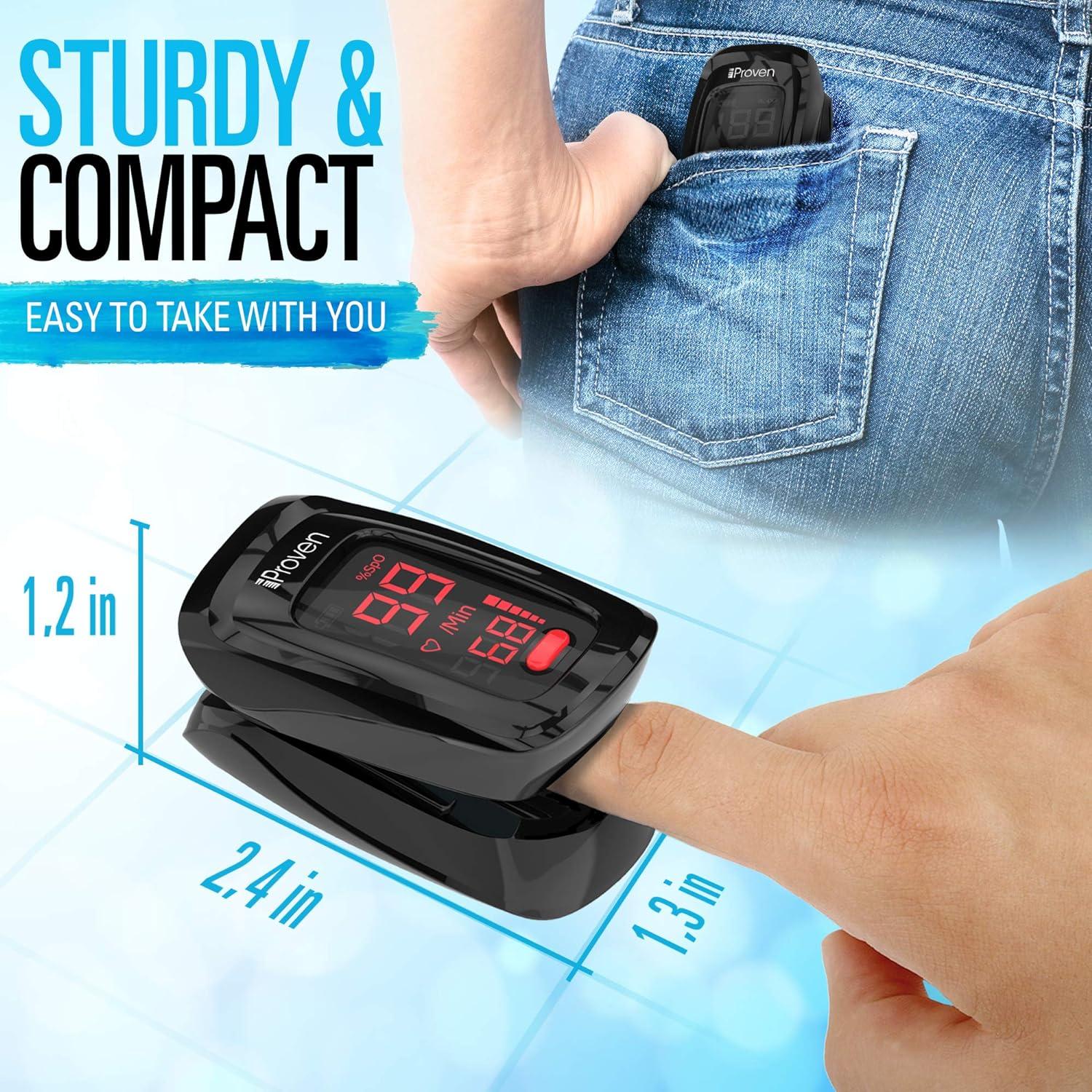 iProven Fingertip Pulse Oximeter Monitor - Clinically Accurate O2 ...