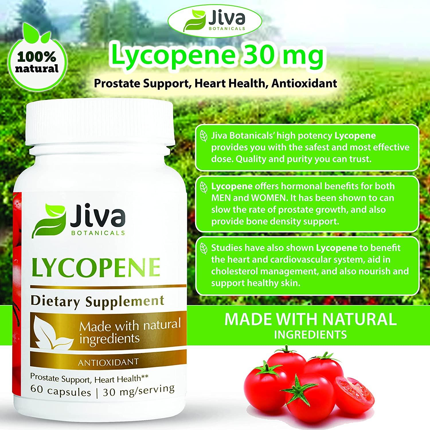 Jiva Botanicals Lycopene Supplement 30mg - Tomato Powder Extract ...