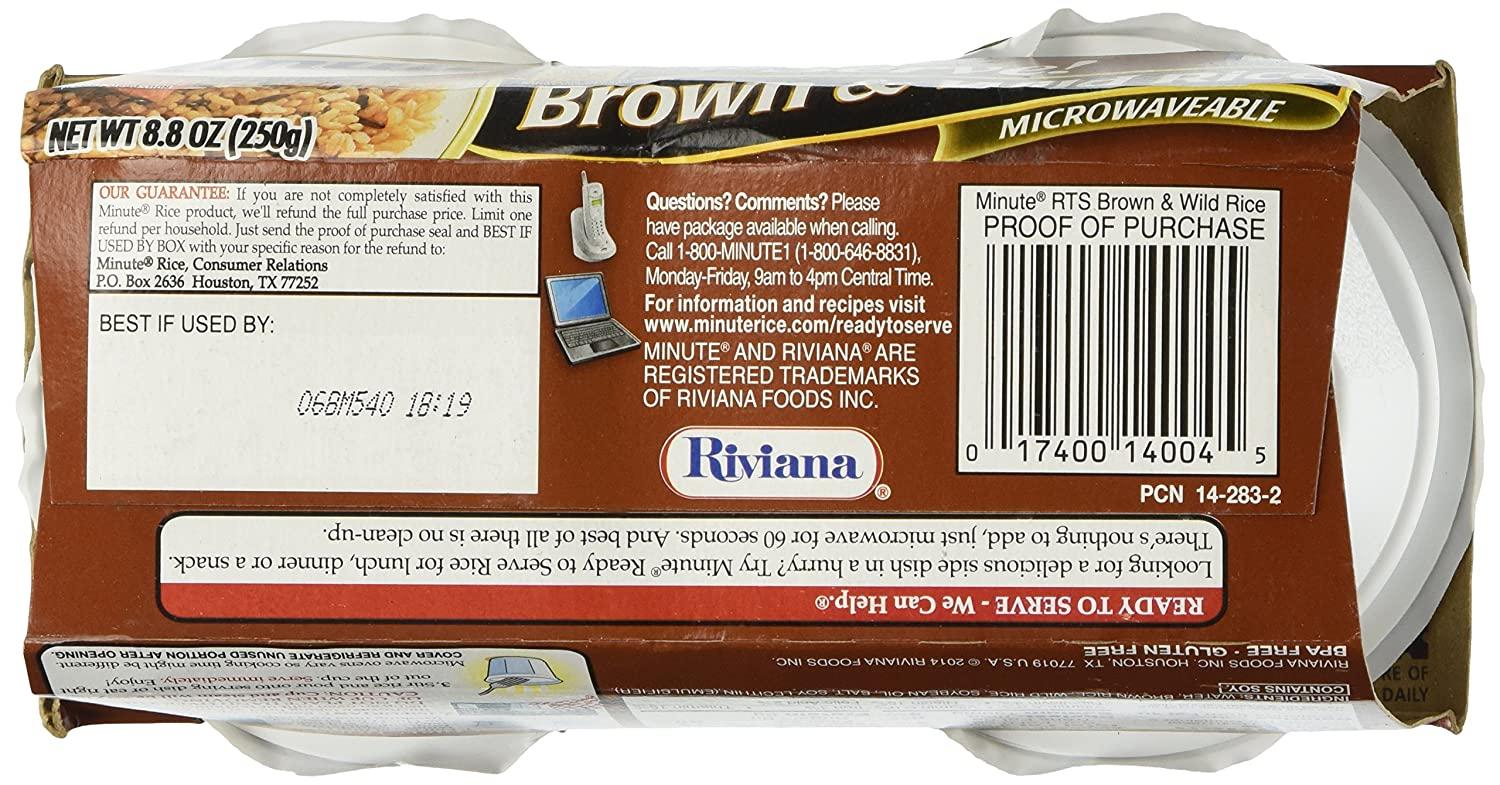 Minute Ready to Serve Brown & Wild Rice 4.4 oz Cups - Pack of 8| Best ...