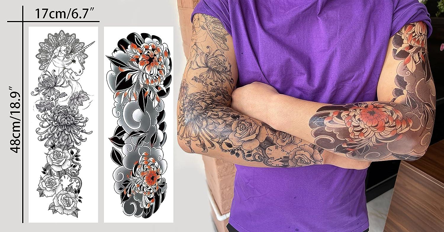 Aresvns Cool Temporary Tattoos for Men and Women 18sheets Halloween ...