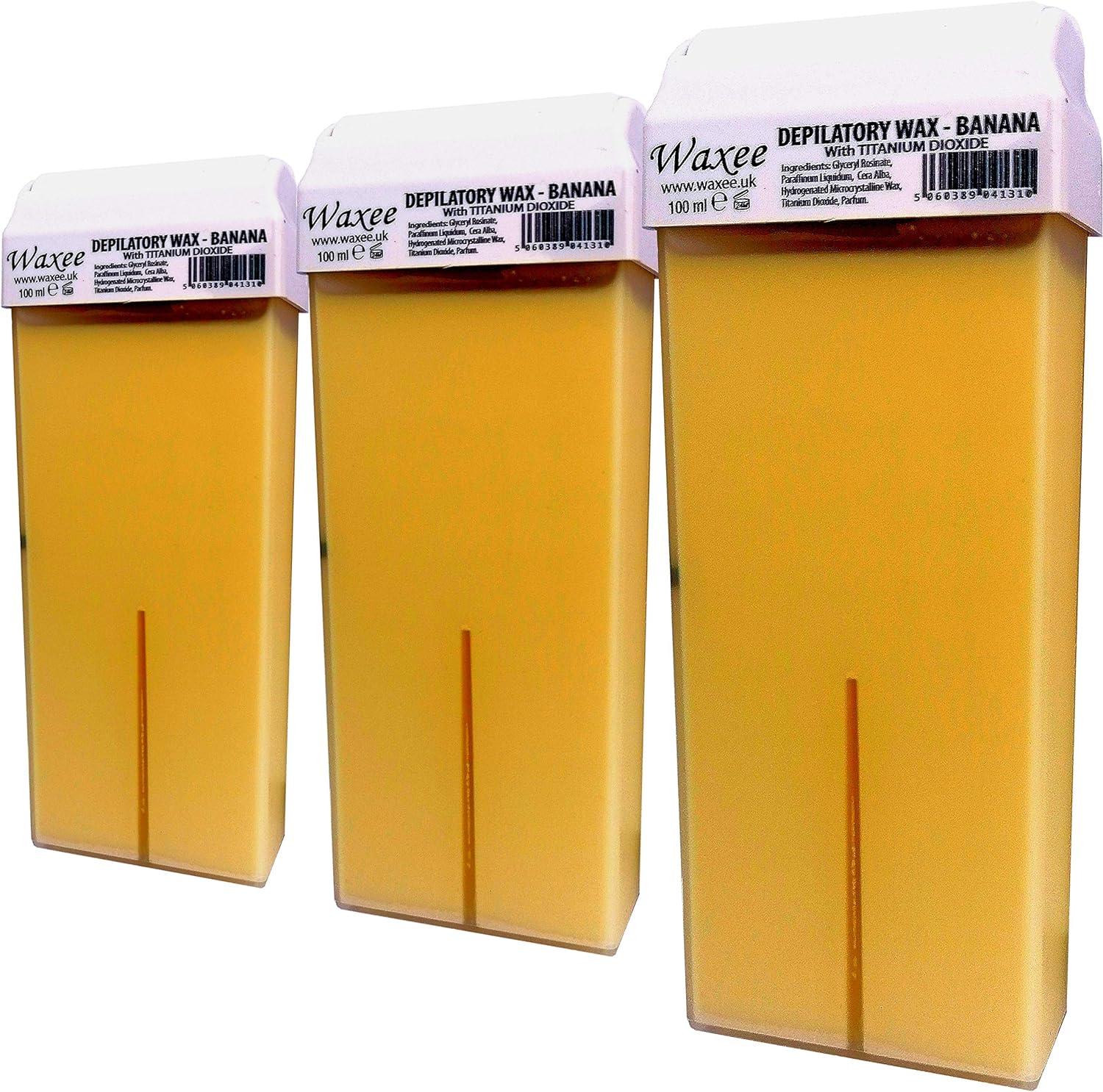 6-Pack Waxee 100ml Roll-On Wax Cartridges - 3 Banana & 3 Strawberry ...