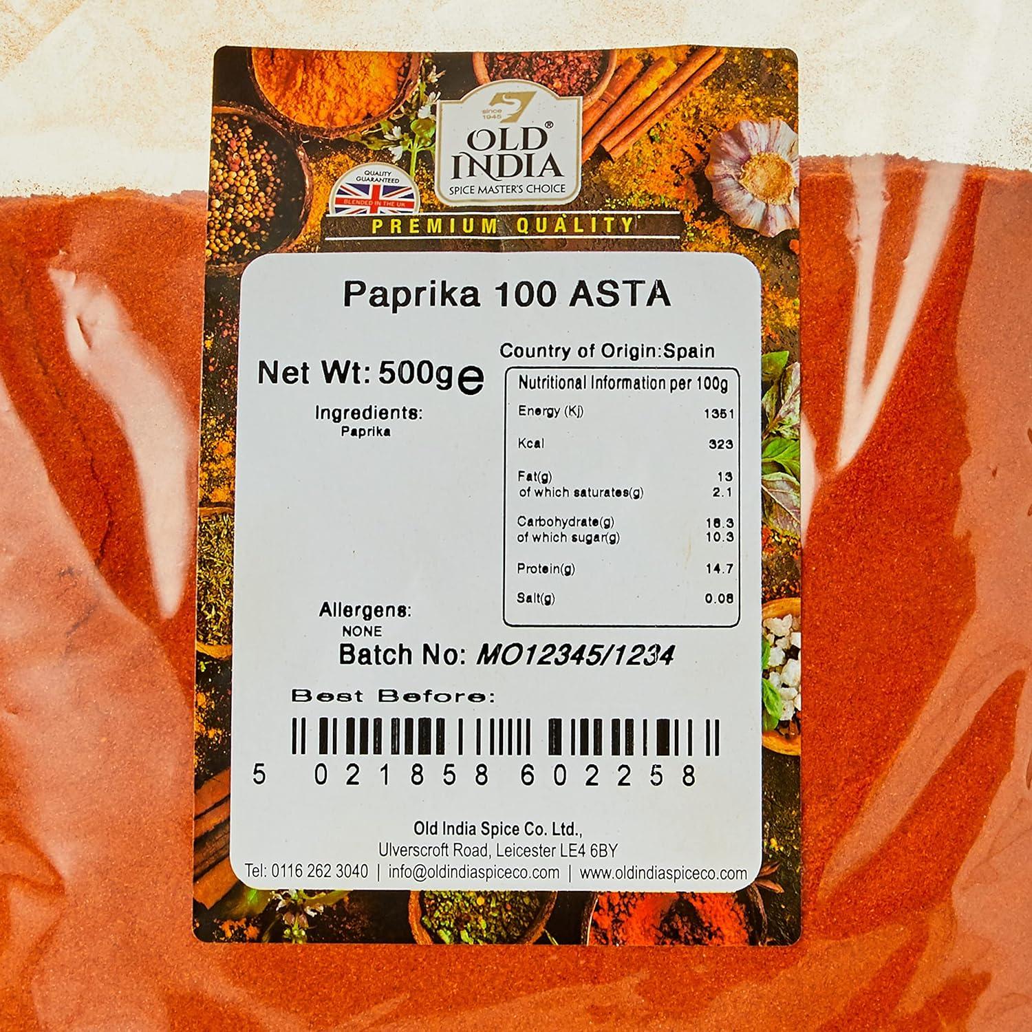 Old India Paprika 100 ASTA - 500g (Pack of 1) | High-Quality Spice For ...