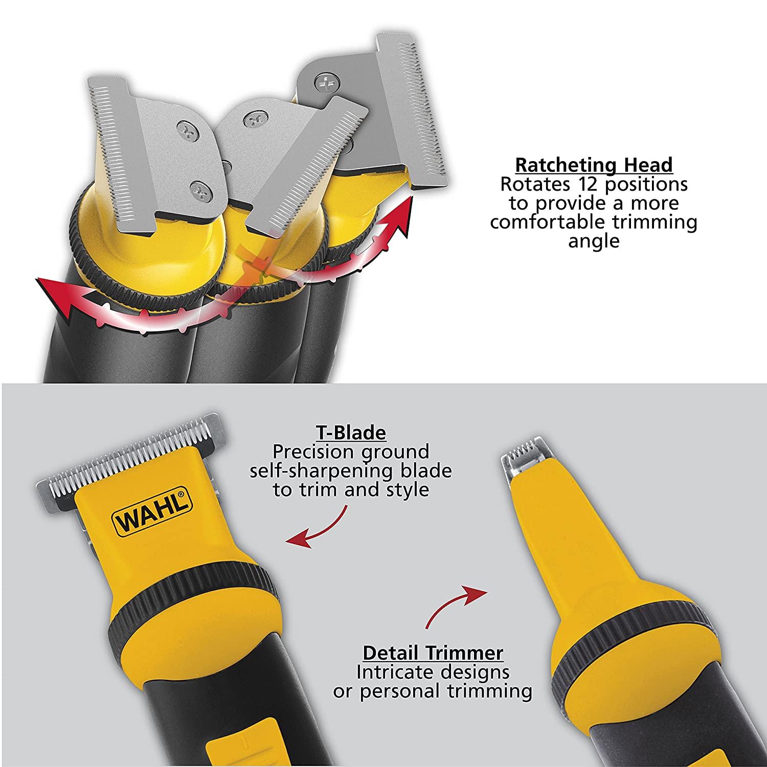 Wahl Lifeproof Rechargeable Trimmer 09953-1601 for Beards, Mustache ...