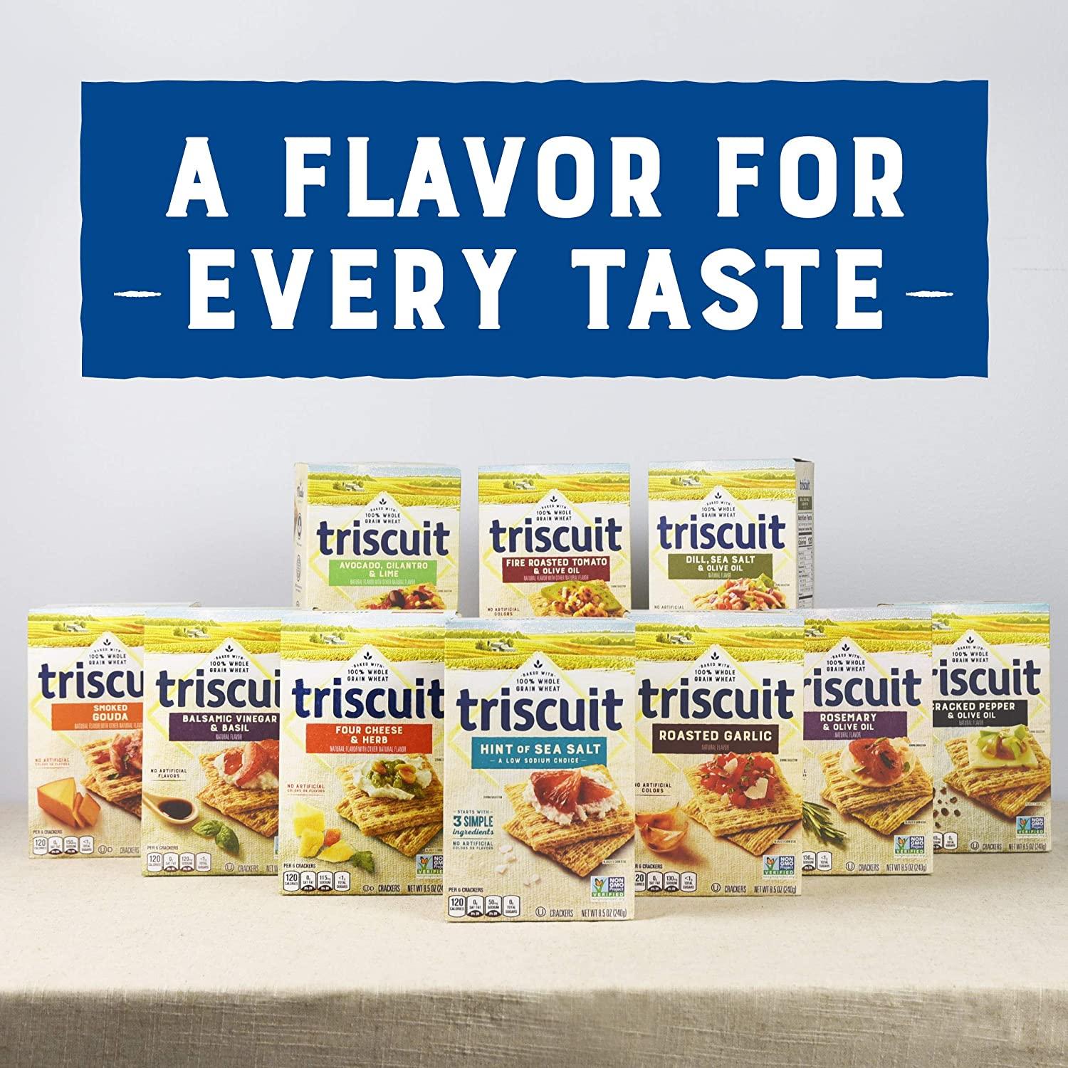 Triscuit Roasted Garlic Whole Grain Wheat Crackers Family Size 12.5 oz ...