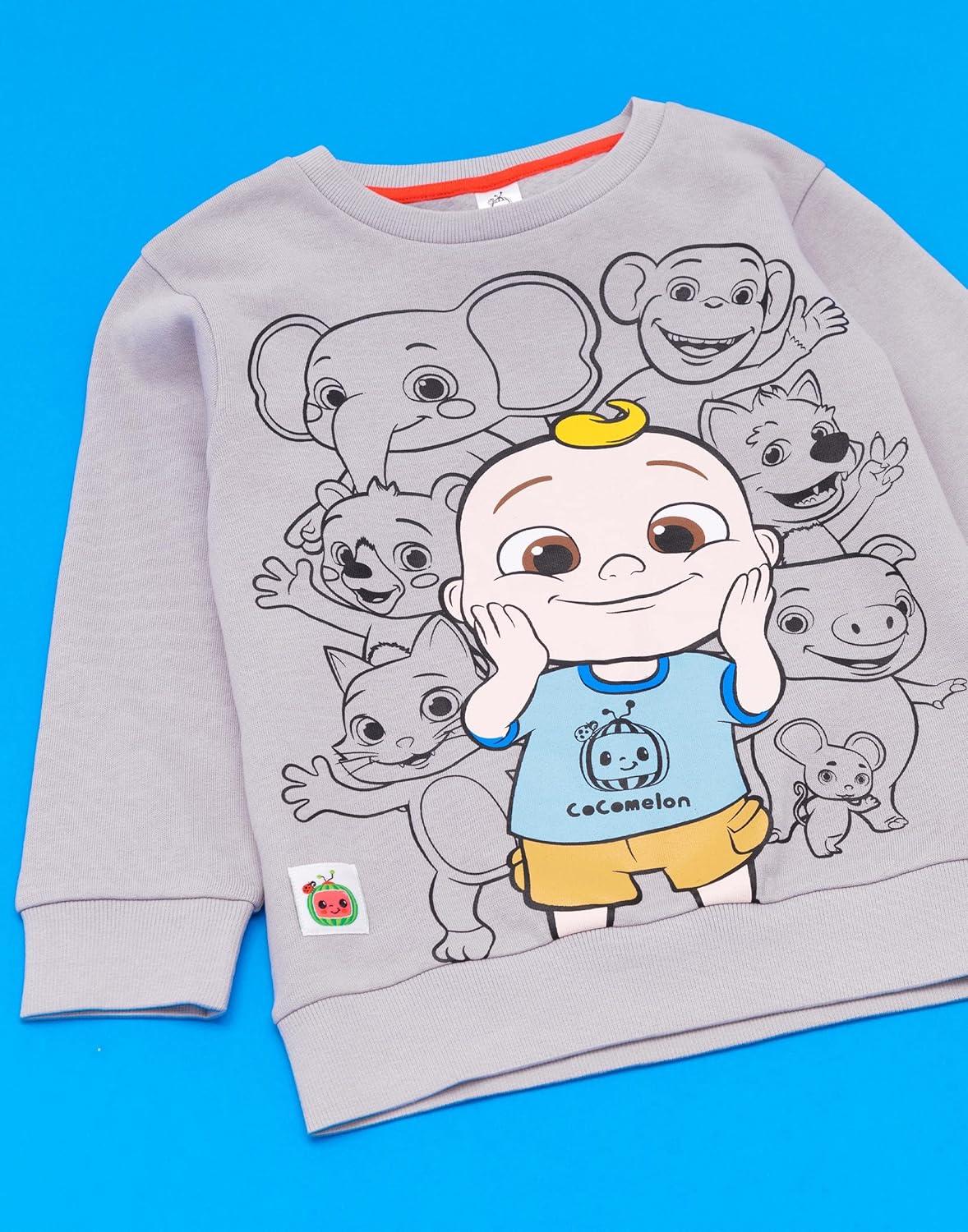 CoComelon Kids Sweatshirt | Ello Pepe Boba Kiki Animal Characters ...