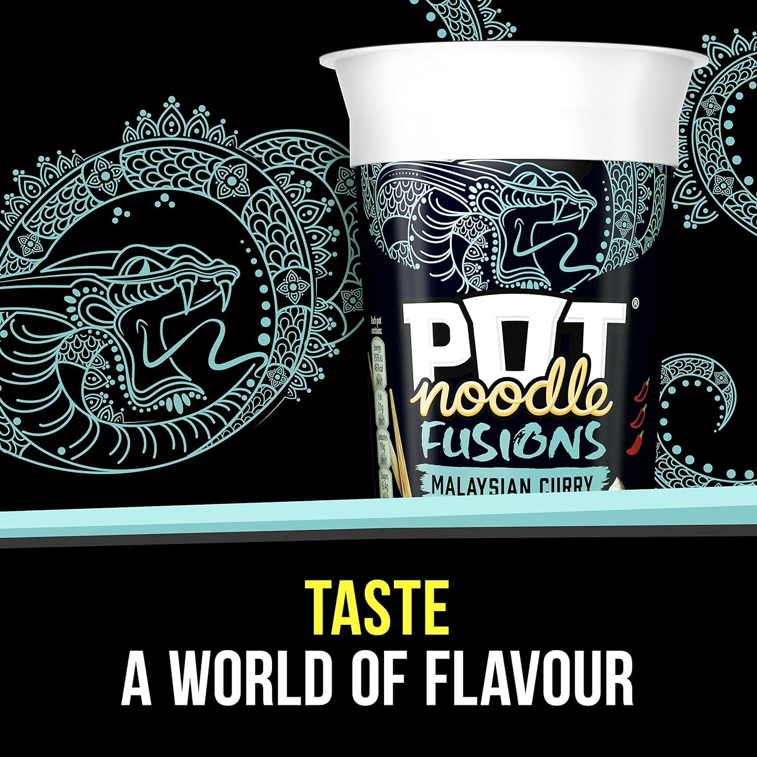 Pot Noodle Fusions Malaysian Curry Instant Snack Vegan quick to make ...