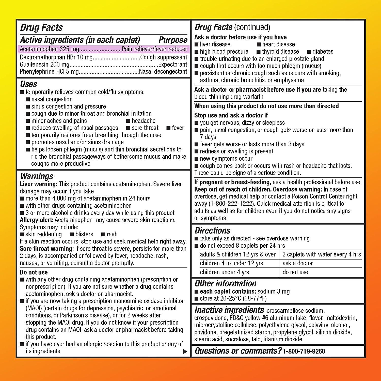 Amazon Basic Care Daytime Severe Cold & Flu Relief Caplets - 24 Count ...