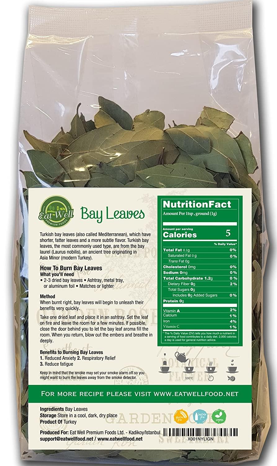 Eat Well Premium Foods Turkish Bay Leaves Whole 6 oz Bag - 100% Natural ...