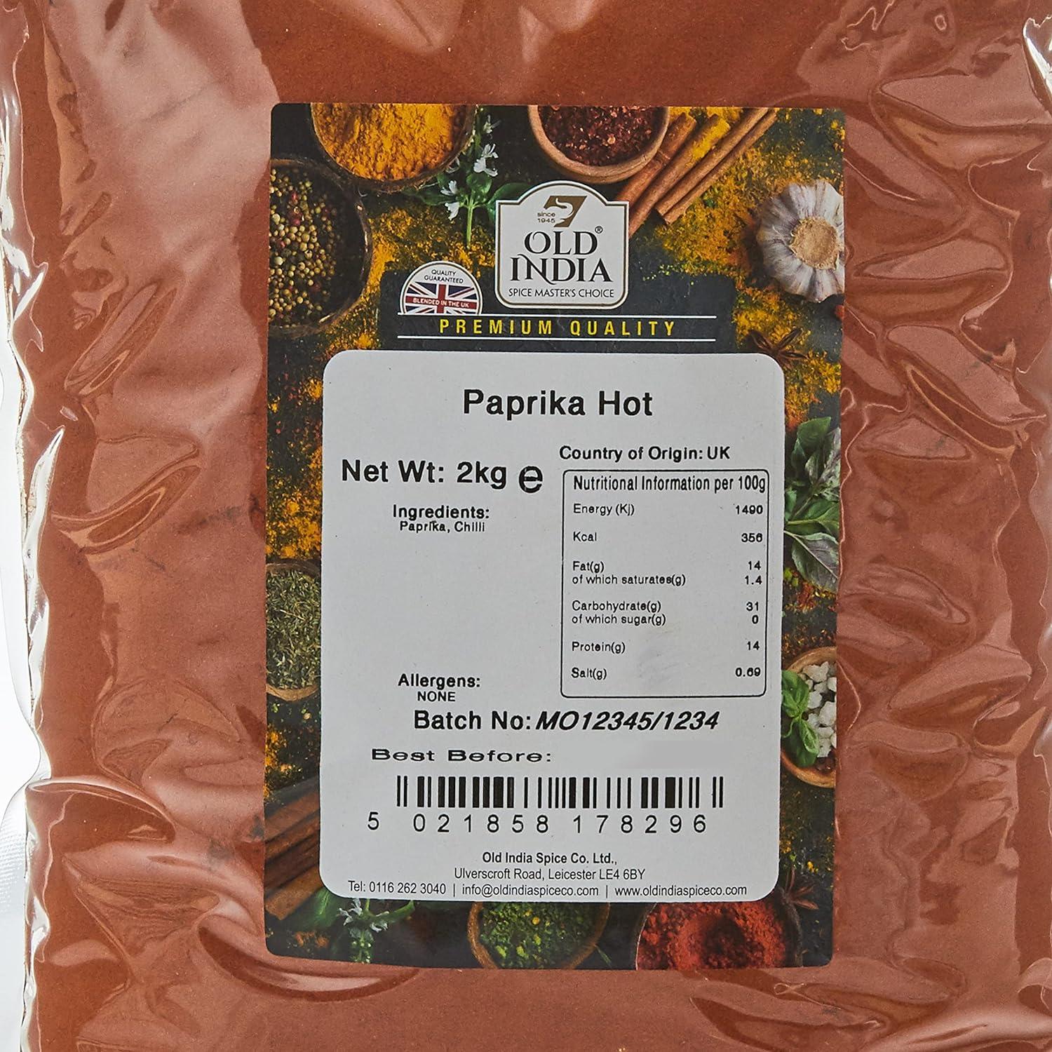 Old India Paprika Hot 2kg - Premium Quality Spices for Authentic Indian ...