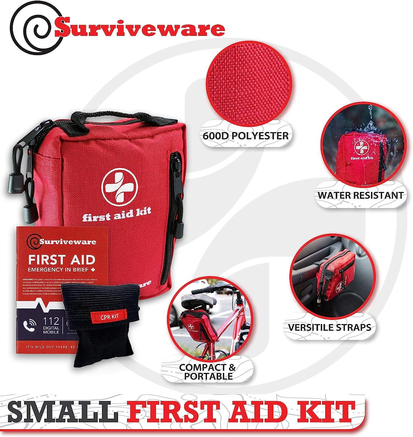 Surviveware Premium First Aid Kit - Comprehensive 100 Piece Set for ...