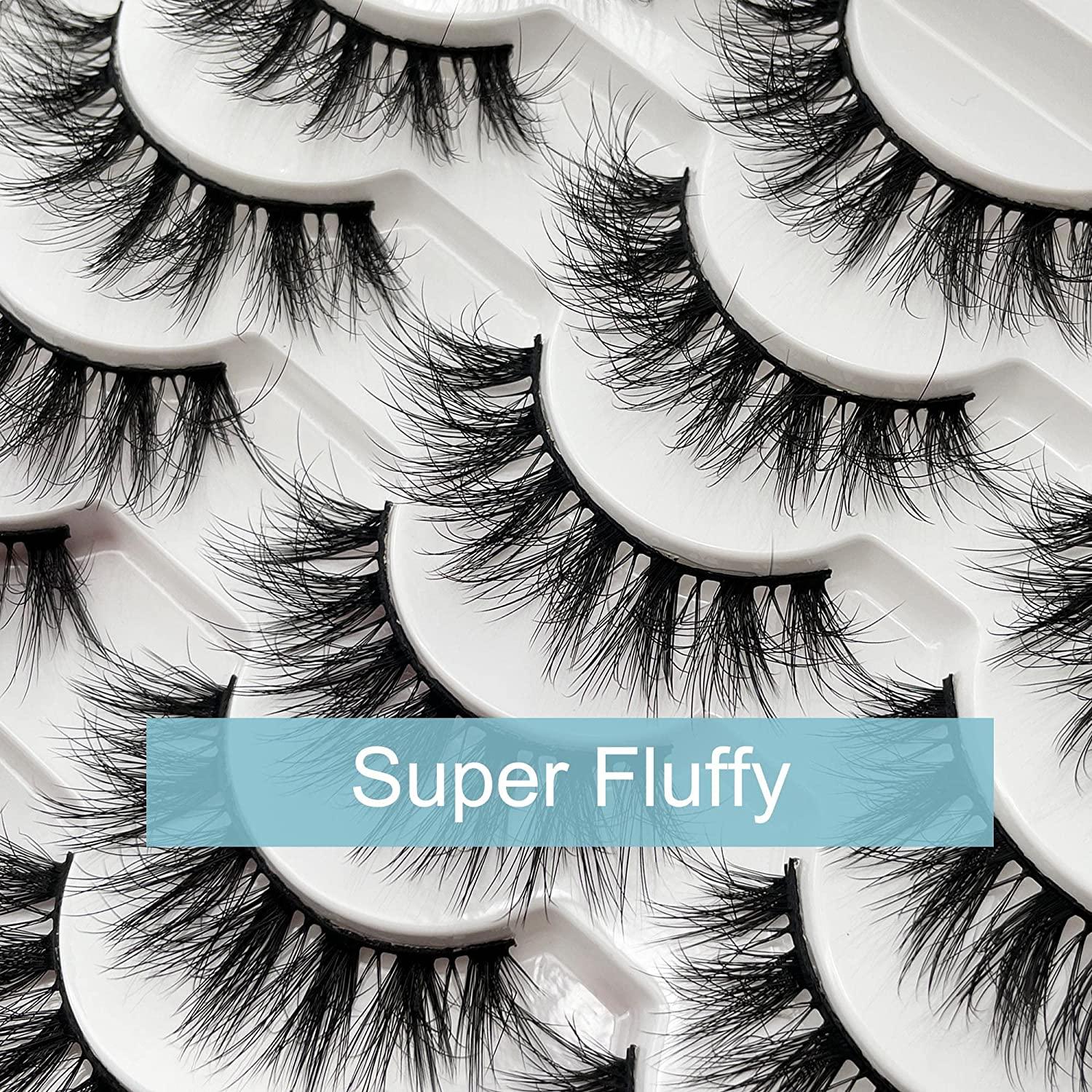 Yasnai 9D Wispy Cat Eye False Eyelashes | 14 Pairs Pack Faux Mink ...