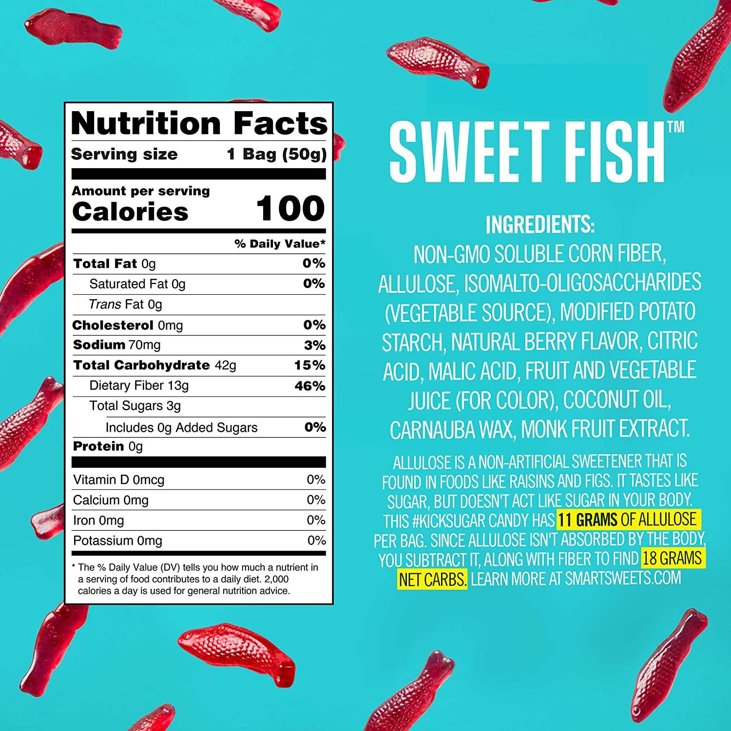 Smart Sweets Sweet Fish: Low Sugar Plant-Based Gummy Candy - 1.8 oz ...