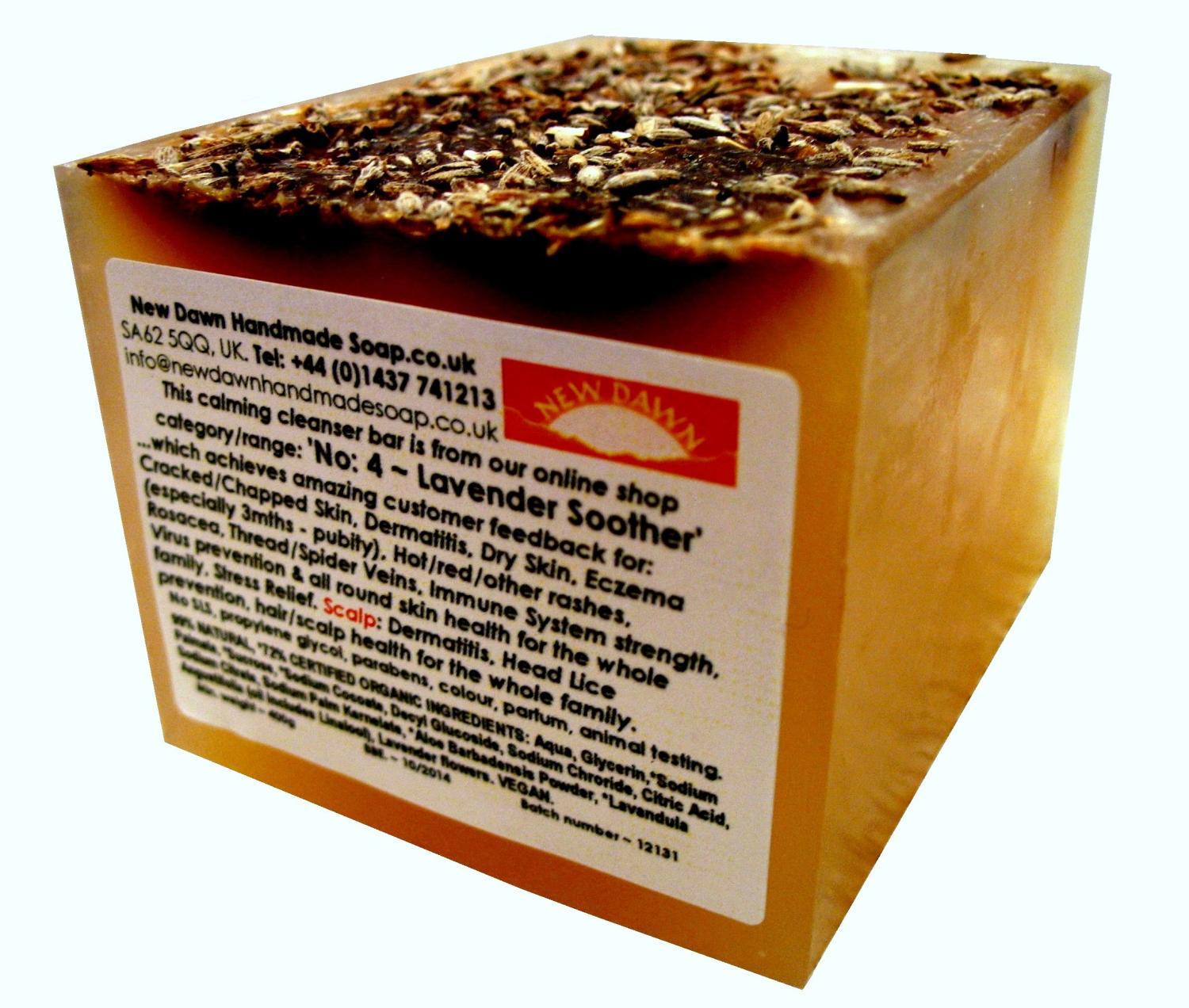 Handmade Natural Lavender Soap Loaf - Range No.4 - Eczema/Rash/Itchy ...